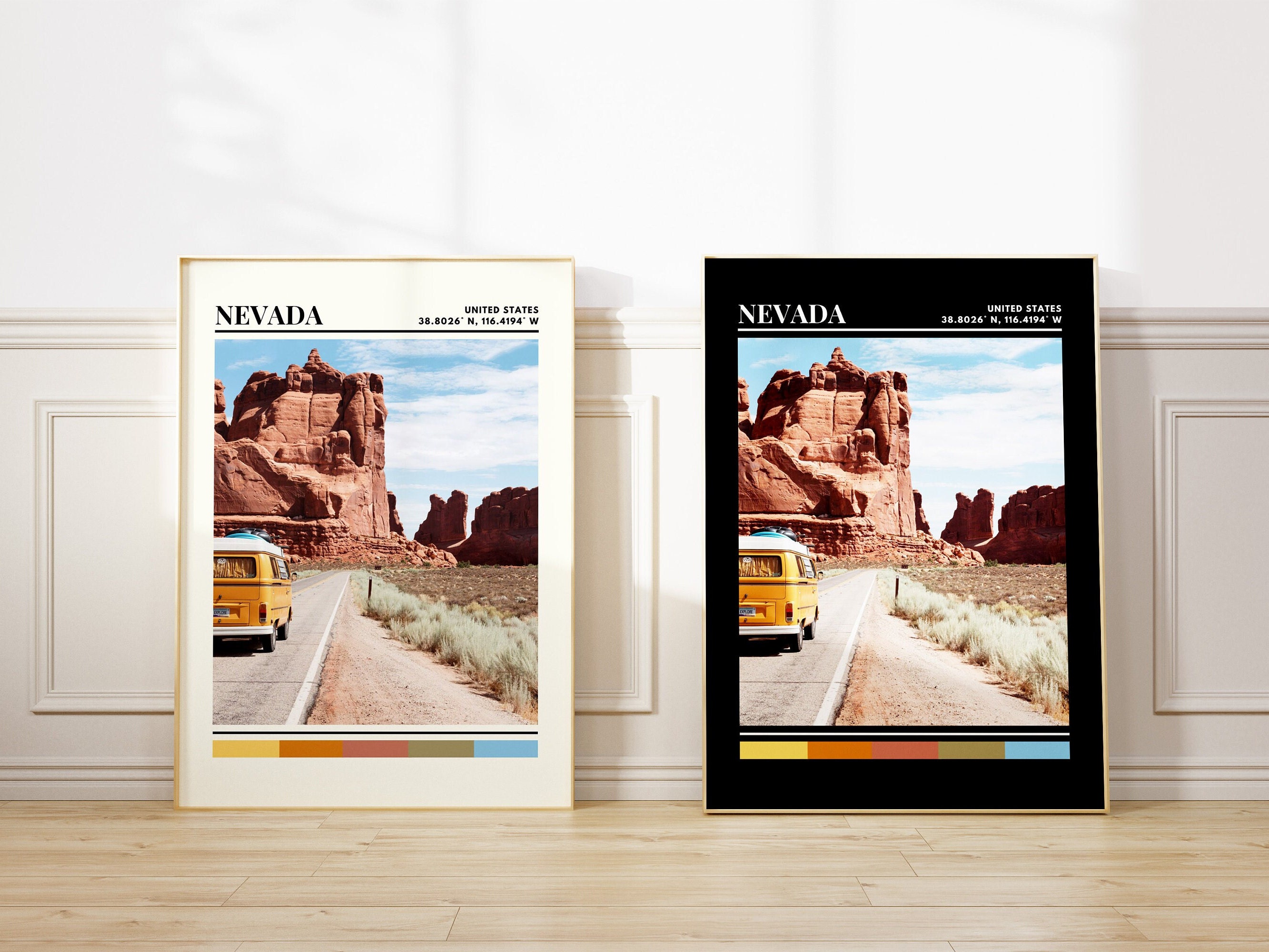 Nevada Poster, Nevada Print, Nevada Art, Nevada Travel Poster, Nevada ...