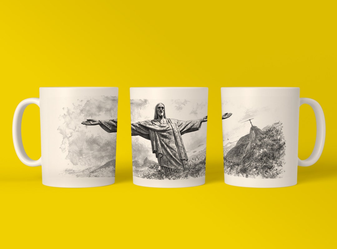 Brazil Mug, Brazil Gift, Brazil Coffee Mug, Christ Mug, Christ the ...