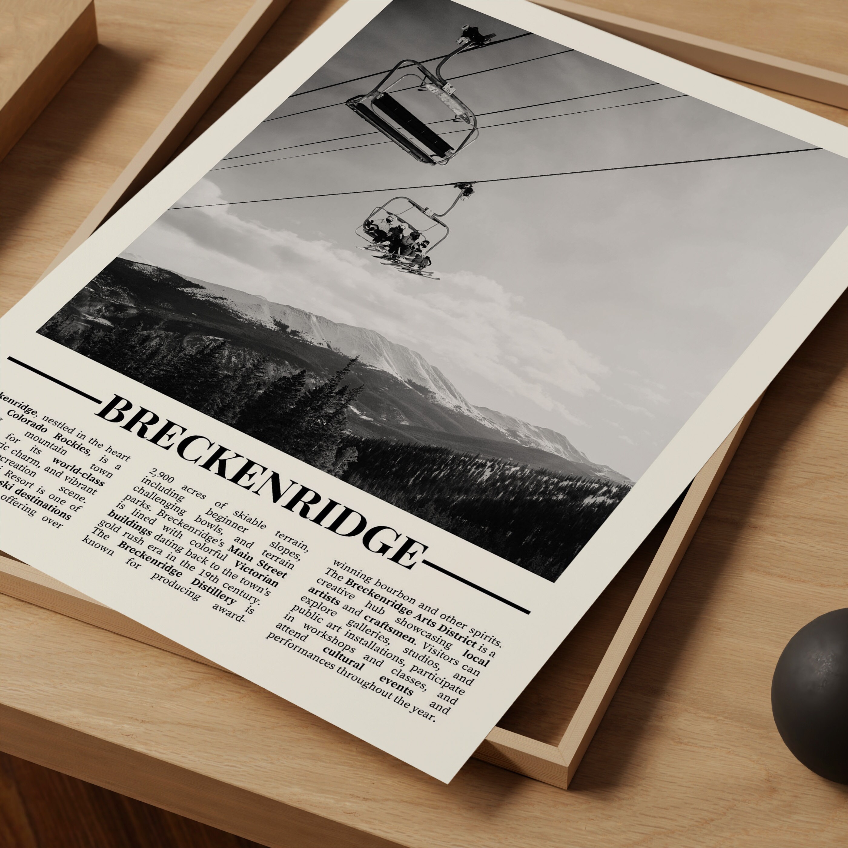 Breckenridge Black and White Poster, Breckenridge Print, Breckenridge ...