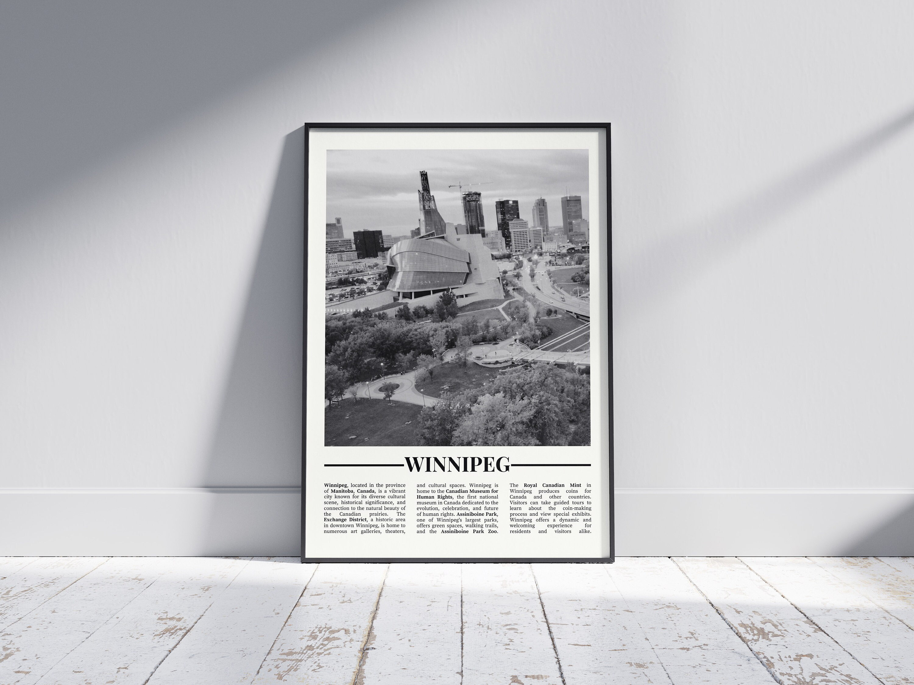 Winnipeg Black and White Poster, Winnipeg Print, Winnipeg Wall Art ...
