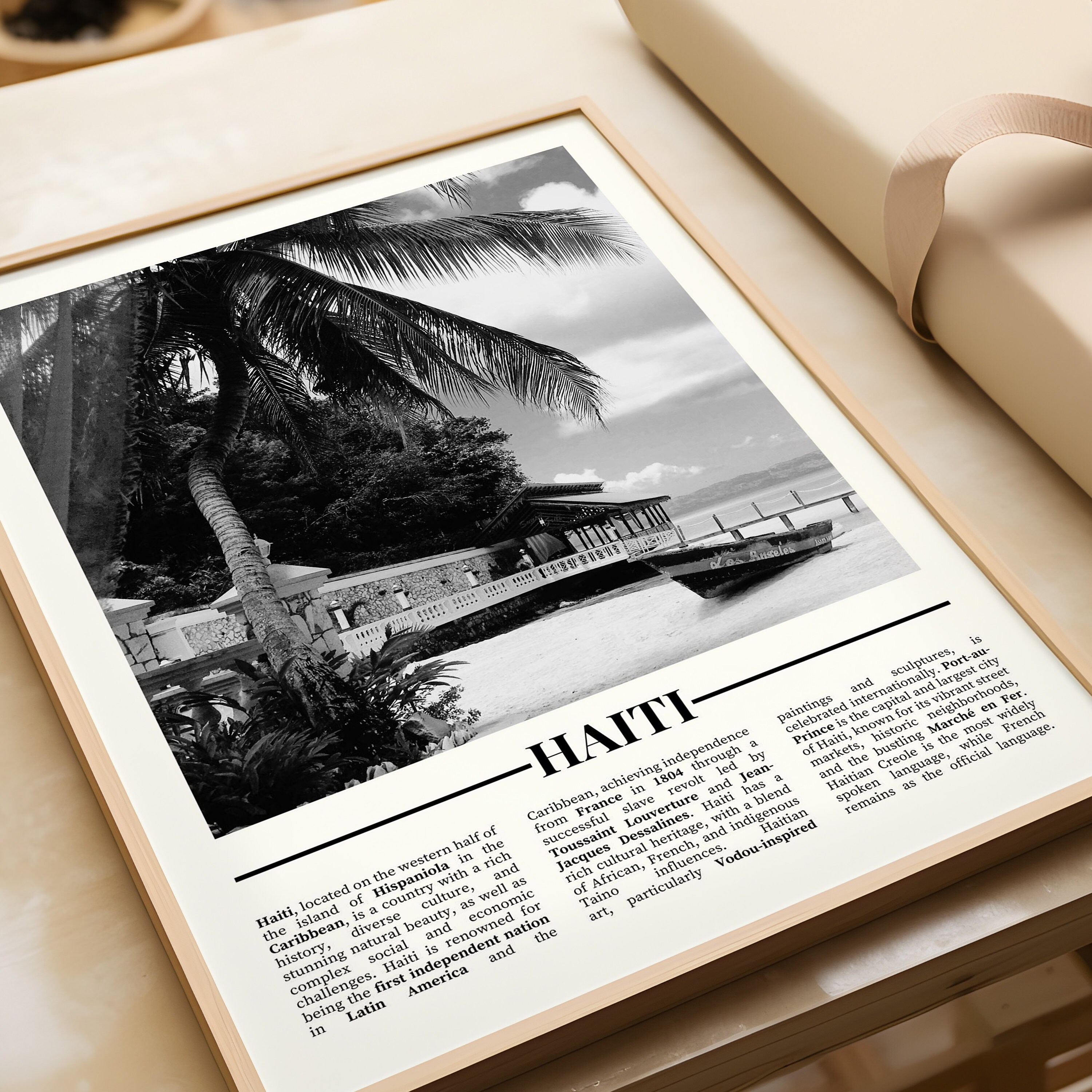 Haiti Black and White Poster, Haiti Print, Haiti Wall Art, Haiti Gift ...