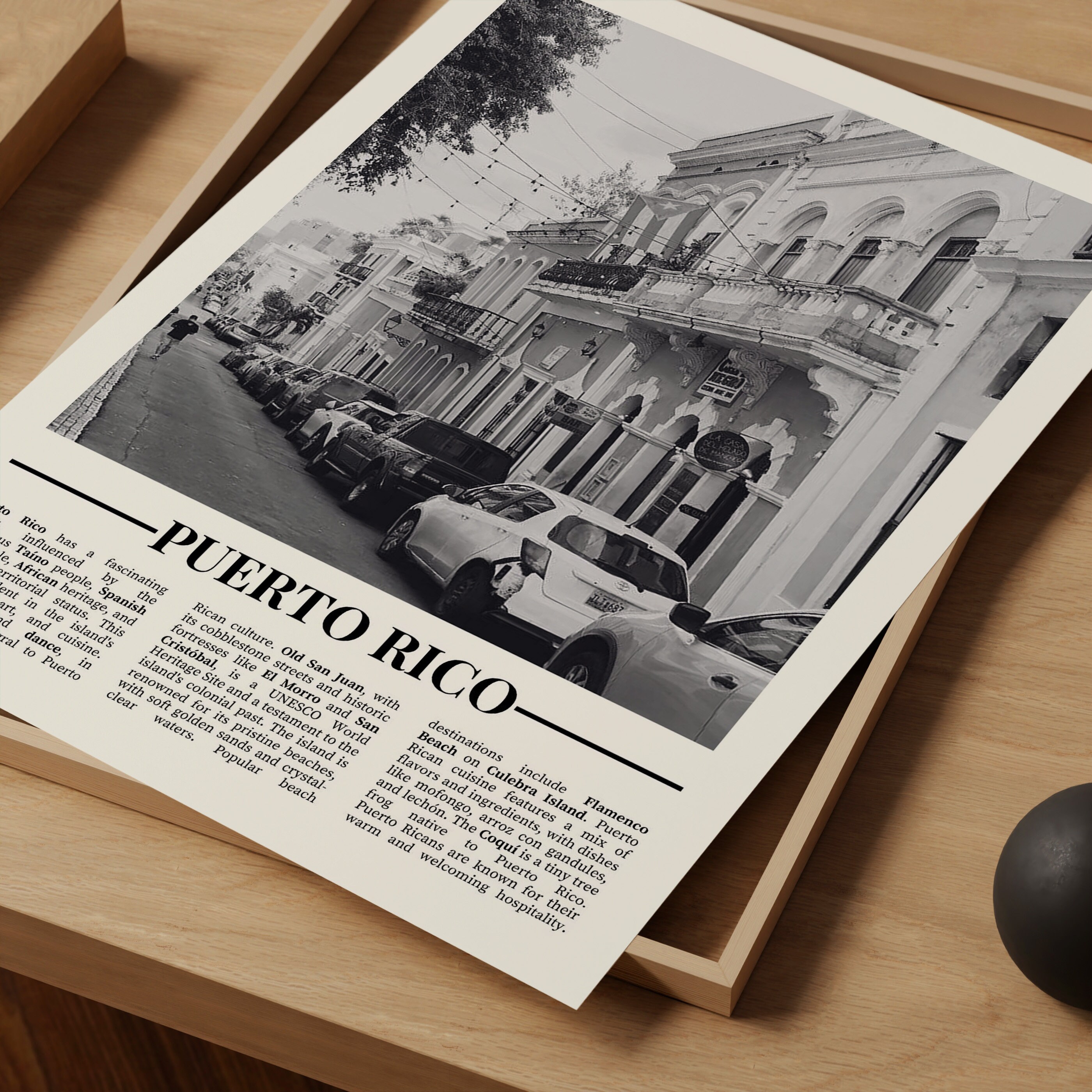 Puerto Rico Black and White Poster, Puerto Rico Print, Puerto Rico Wall ...