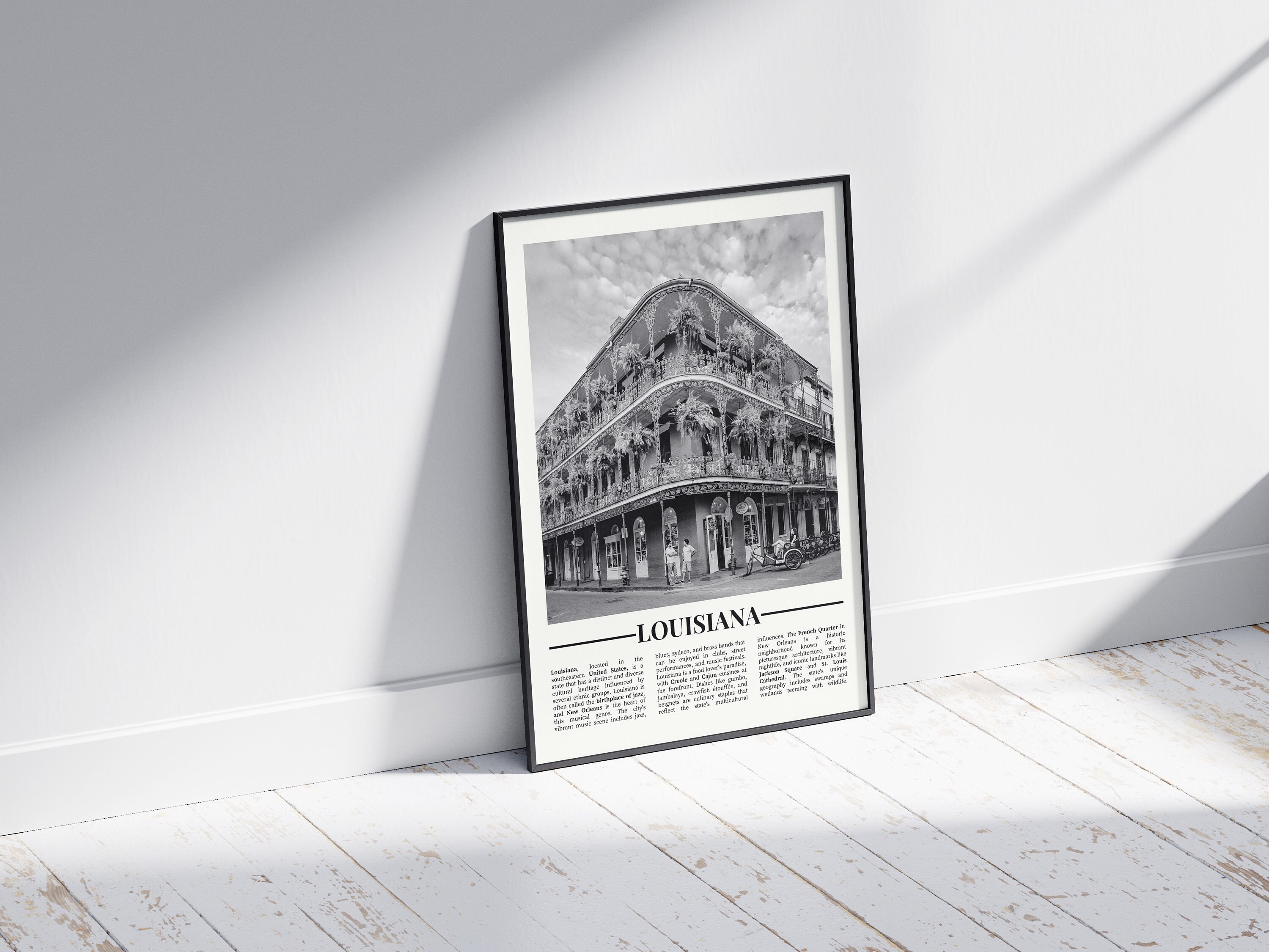 Louisiana Black and White Poster, Louisiana Print, Louisiana Wall Art ...