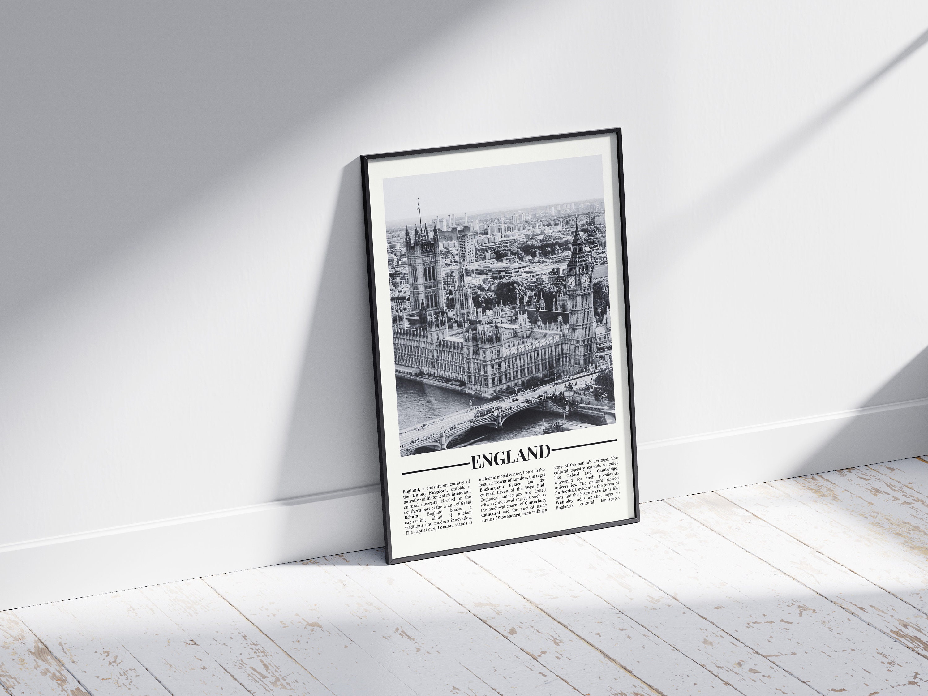 England Black and White Poster, England Print, England Wall Art ...