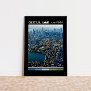 Central Park Poster, Central Park Print, Central Park Art, Central Park ...