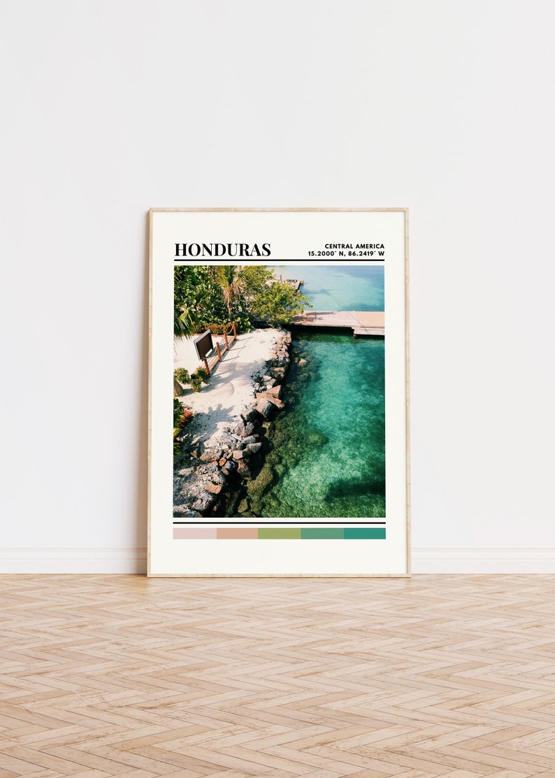 Honduras Print, Honduras Poster, Honduras Wall Art, Honduras Travel ...