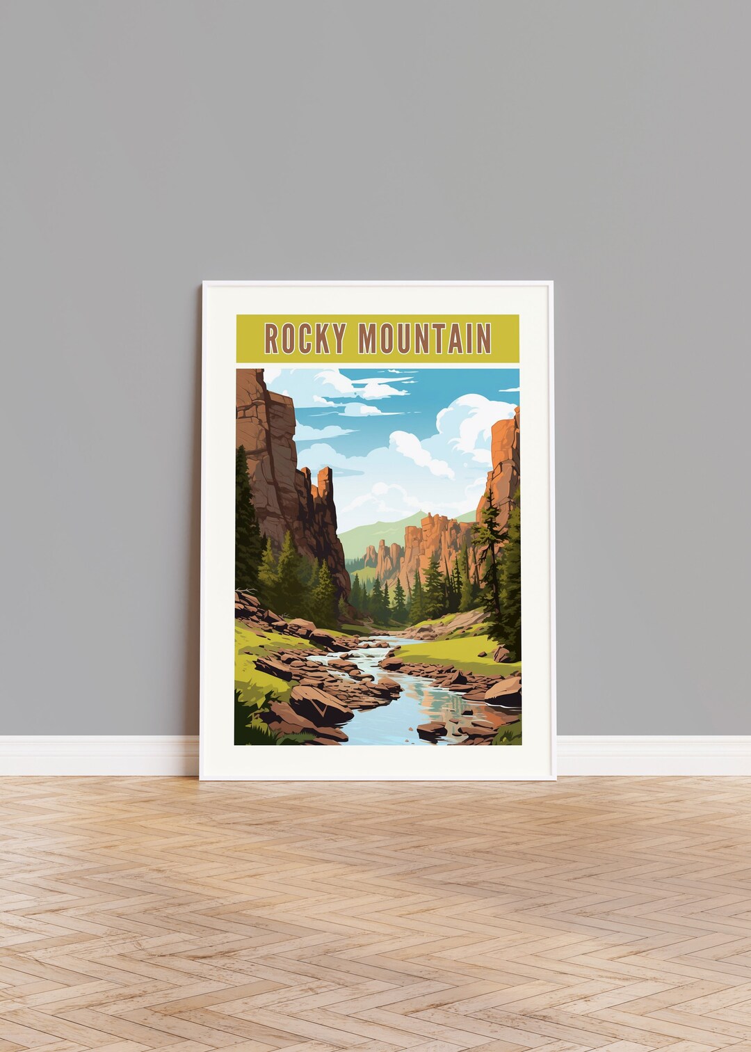 Rocky Mountain National Park Travel Poster, Rocky Mountain Print, Rocky ...