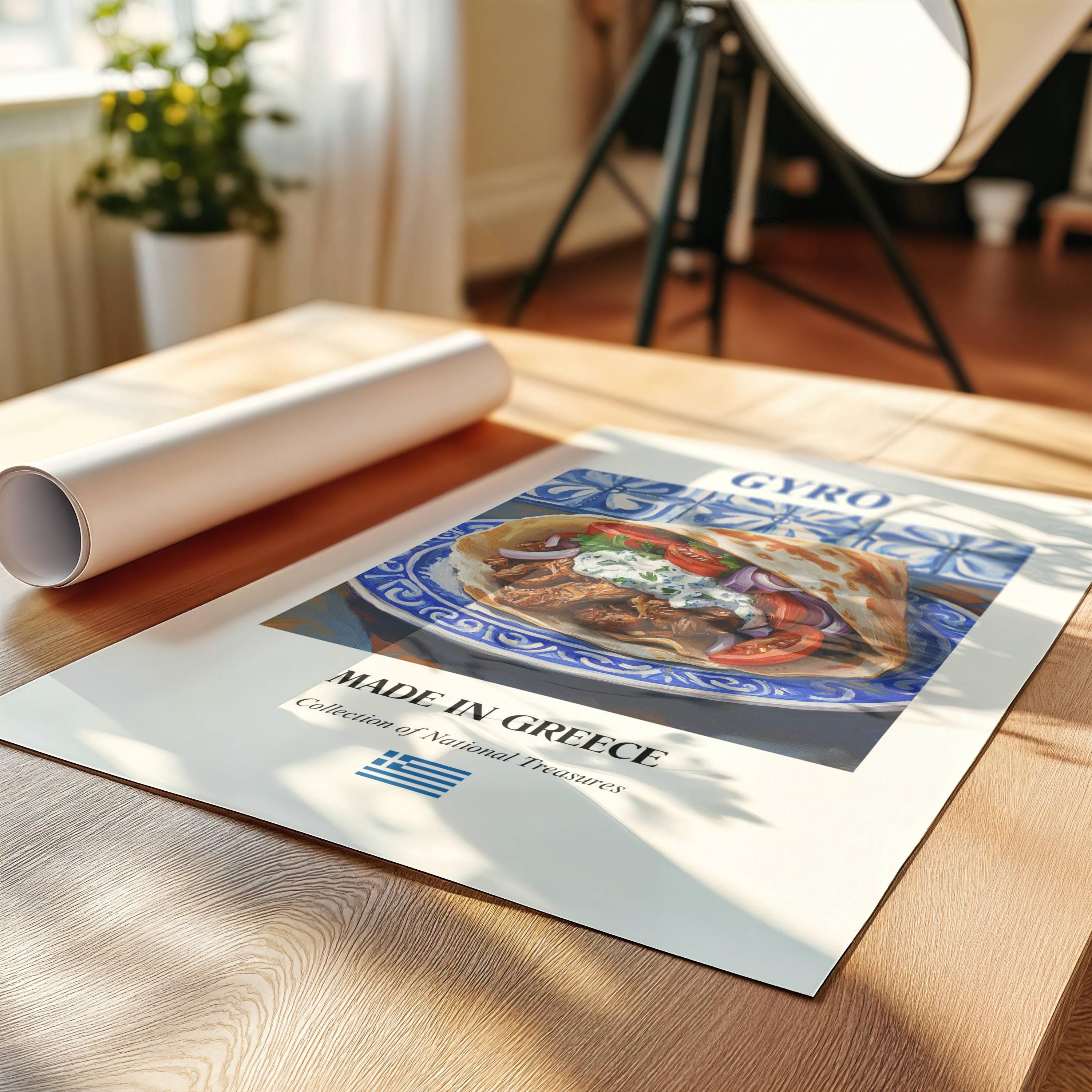 Gyro Poster, Traditional Greek Food Wall Art, Kitchen & Café Decor ...