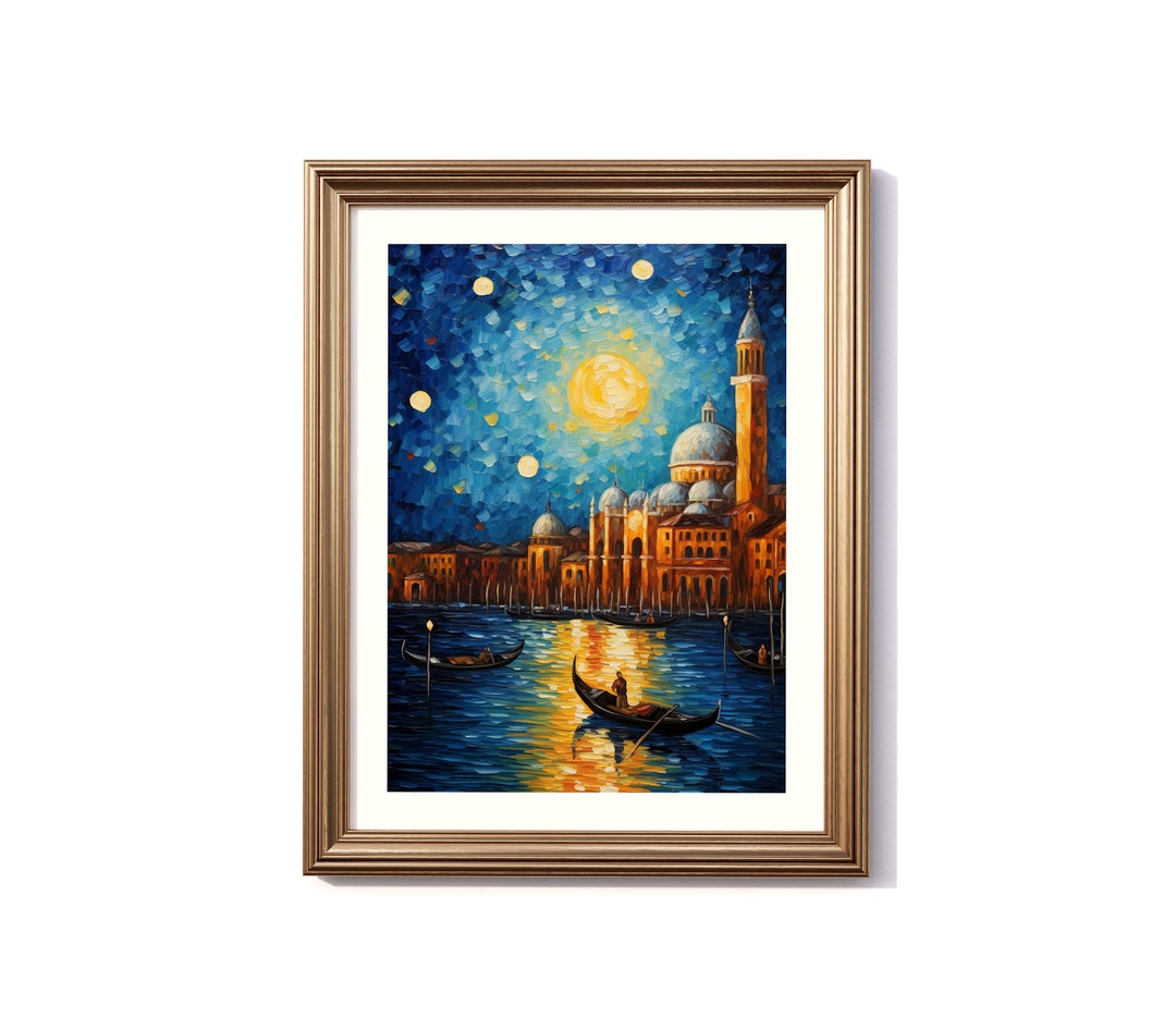 Venice Van Gogh-inspired Digital Painting, Venice Travel Print, Venice ...