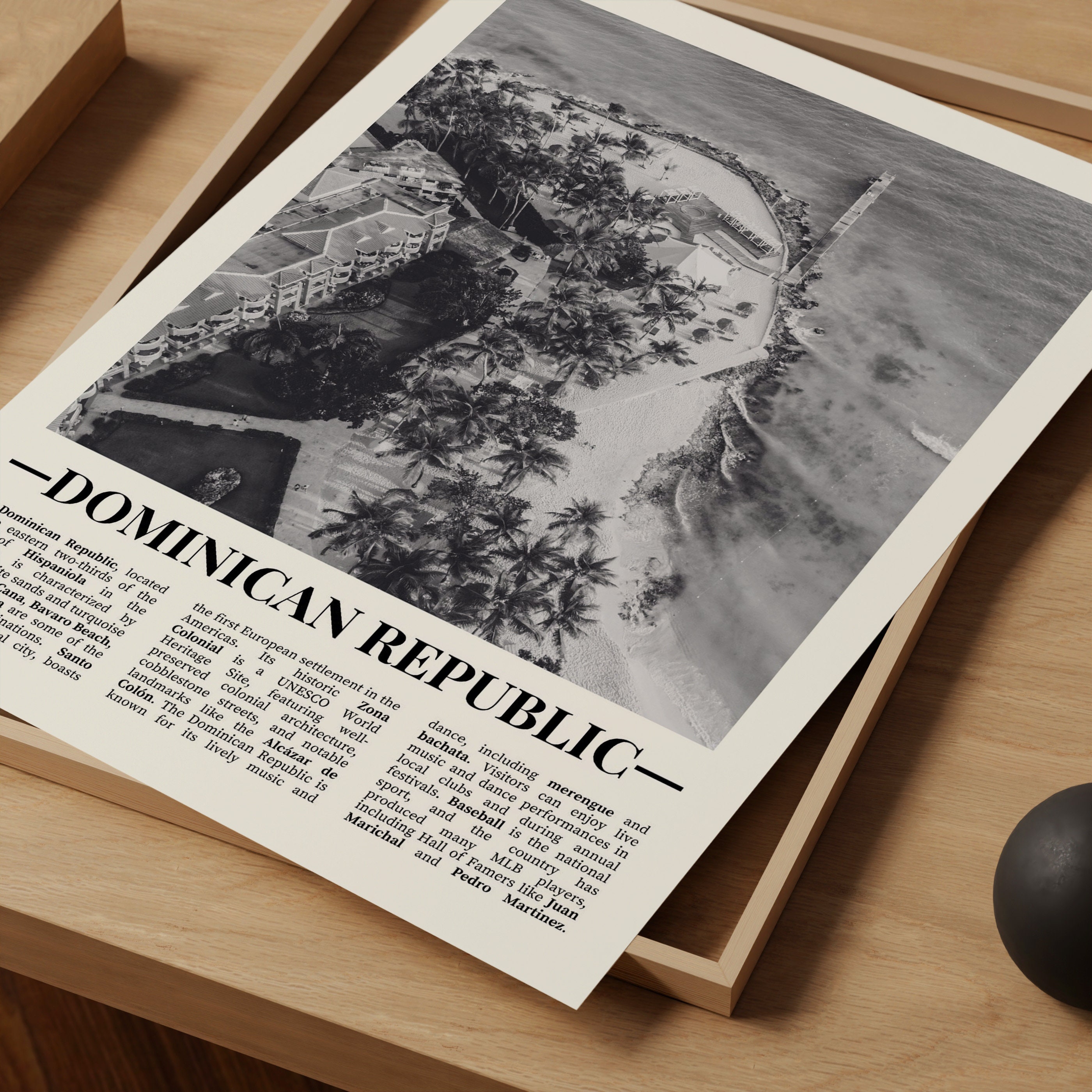 Dominican Republic Black and White Poster, Dominican Republic Print ...