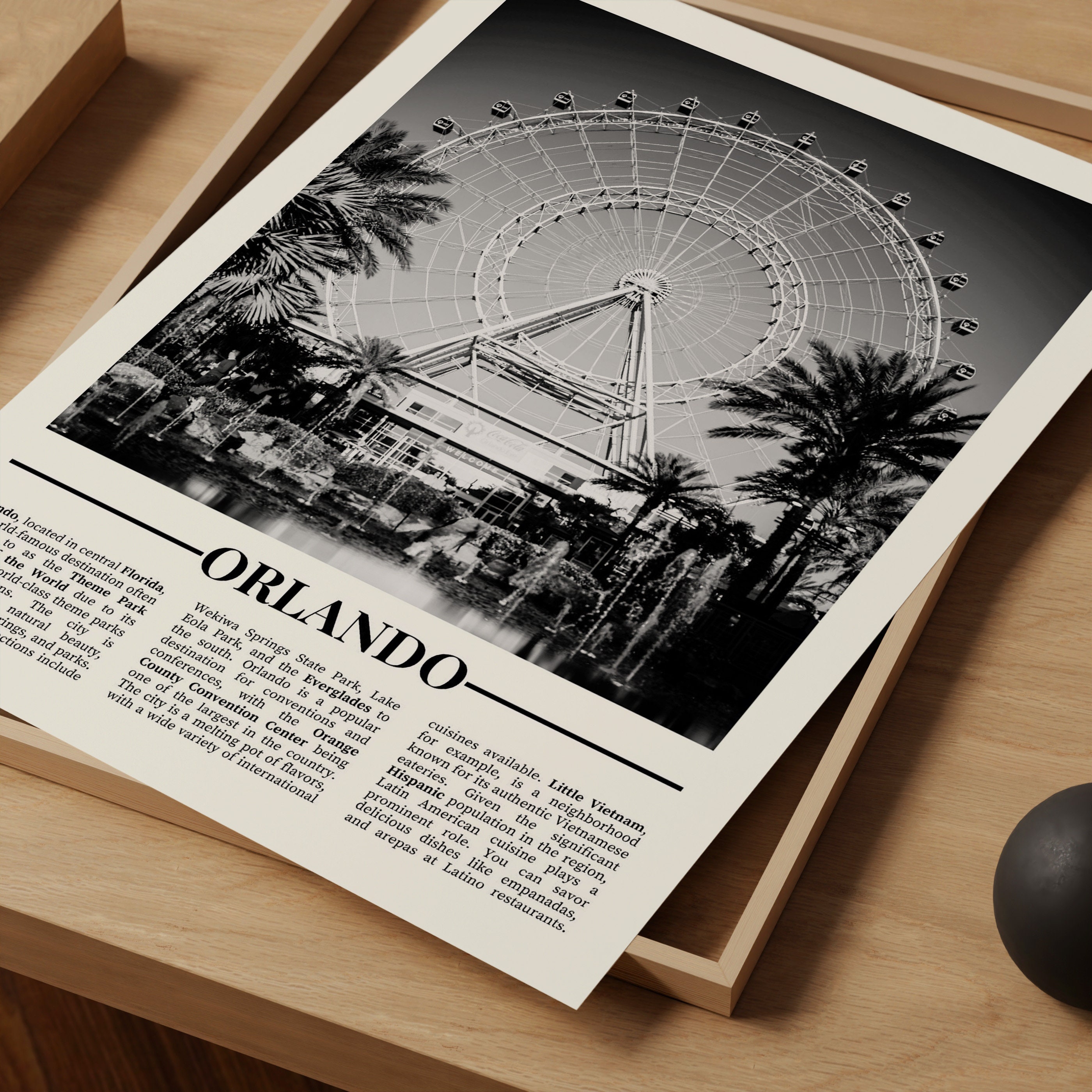 Orlando Black and White Poster, Orlando Print, Orlando Wall Art ...