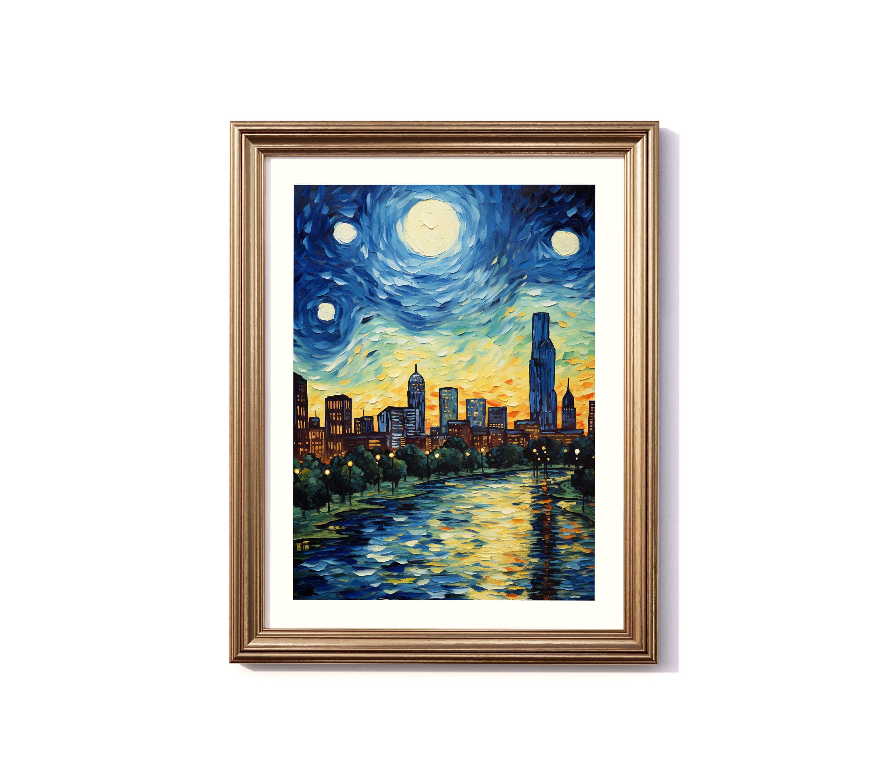 Texas Van Gogh-inspired Digital Painting, Texas Travel Print, Texas ...