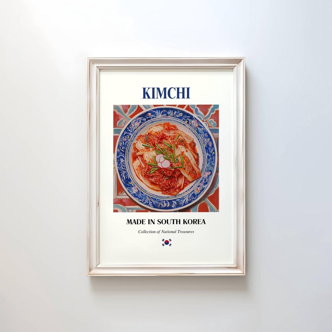 Kimchi Poster, Traditional Korean Food Wall Art, Kitchen & Café Decor ...