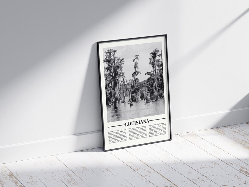 Louisiana Black and White Poster, Louisiana Print, Louisiana Wall Art ...