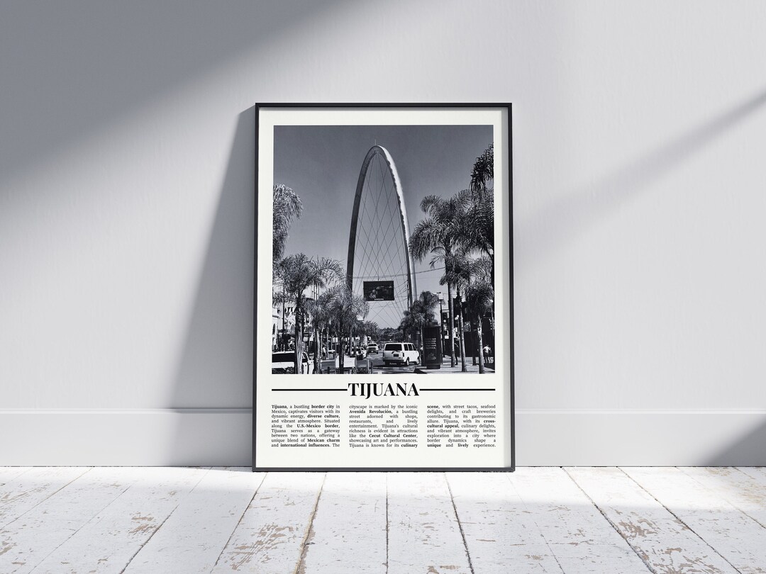 Tijuana Black and White Poster, Tijuana Print, Tijuana Wall Art ...