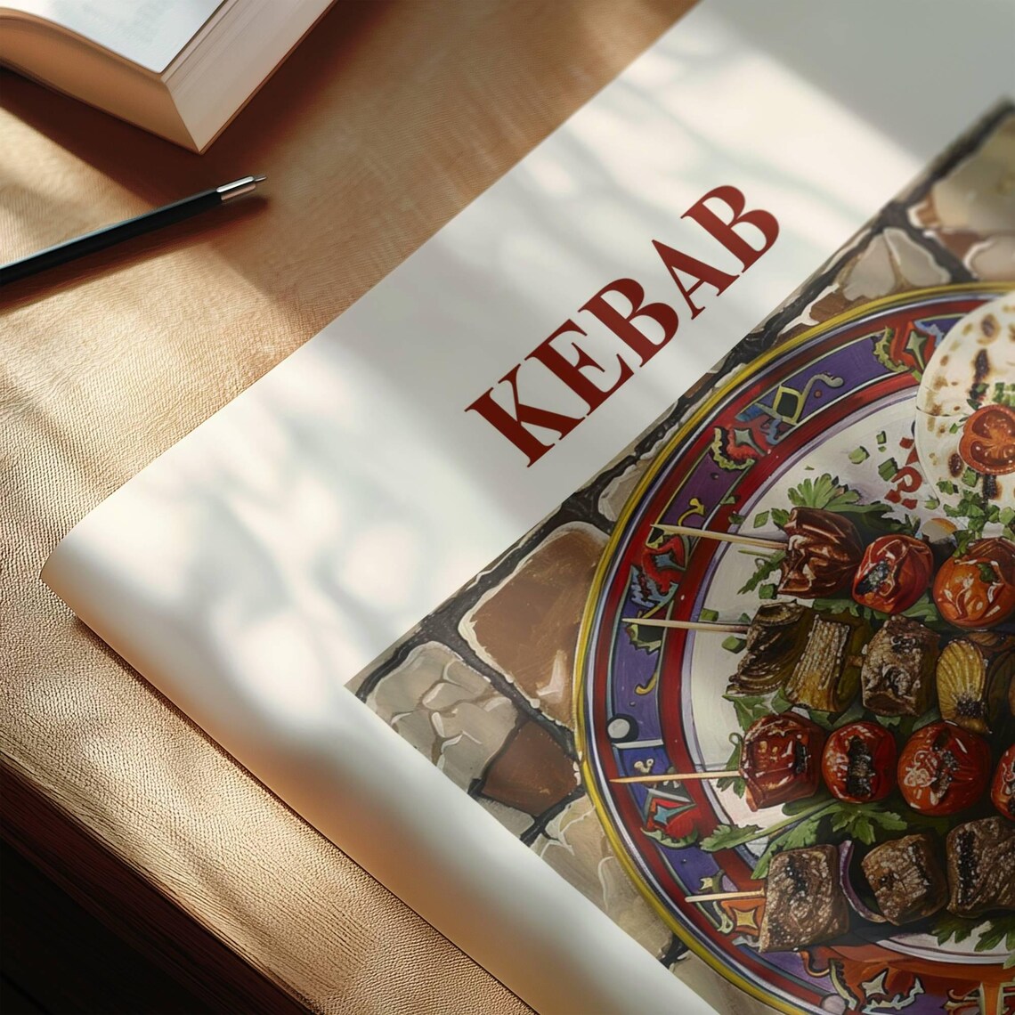 Kebab Poster, Traditional Turkish Food Wall Art, Kitchen & Café Decor ...