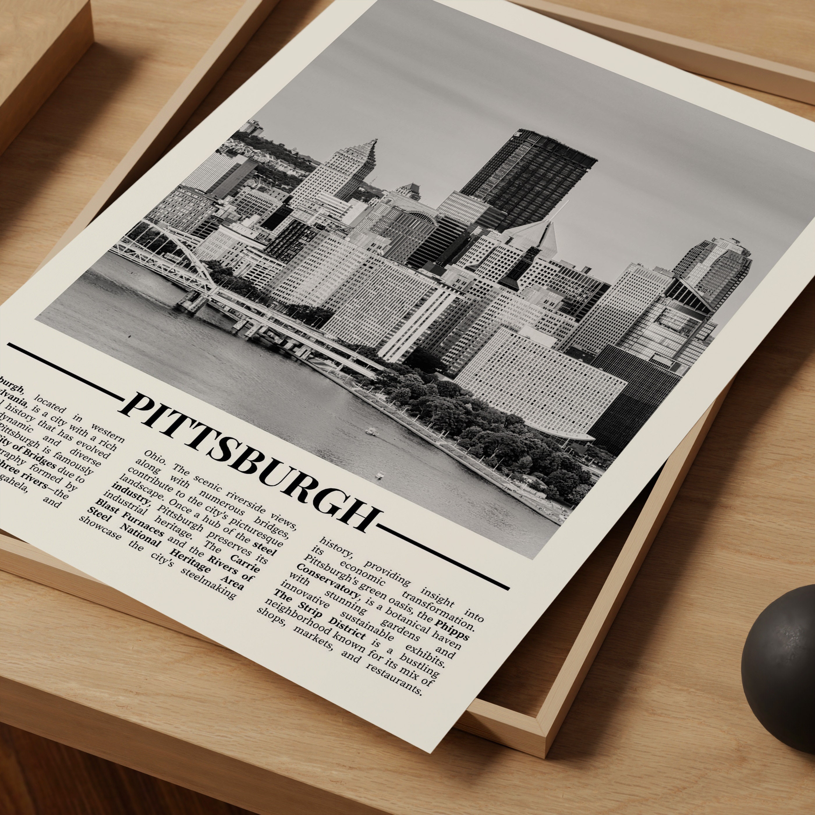 Pittsburgh Black and White Poster, Pittsburgh Print, Pittsburgh Wall ...