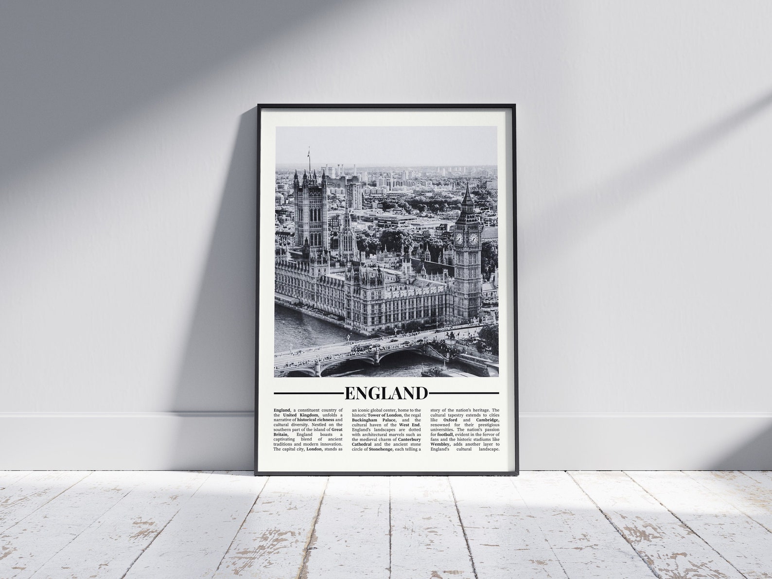 England Black and White Poster, England Print, England Wall Art ...