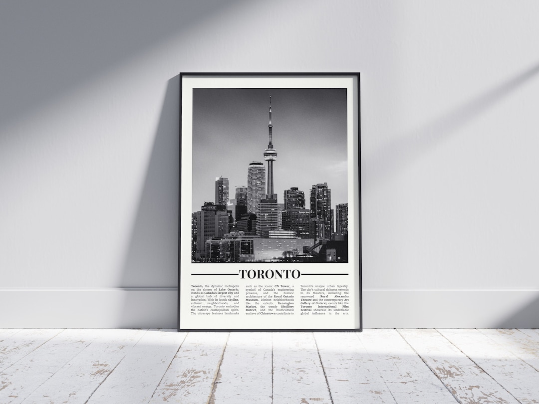 Toronto Black and White Poster, Toronto Print, Toronto Wall Art ...