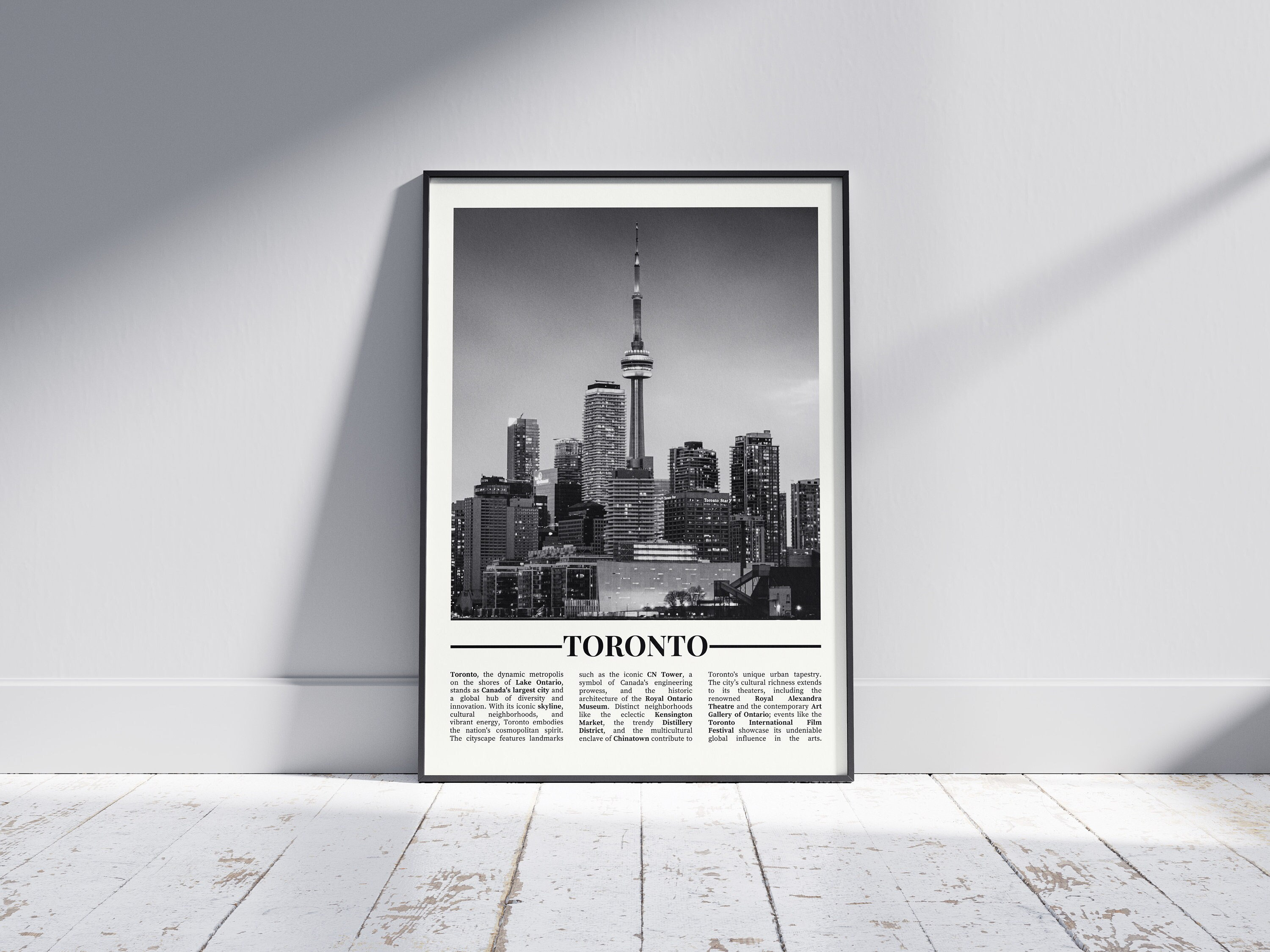 Toronto Black and White Poster, Toronto Print, Toronto Wall Art ...