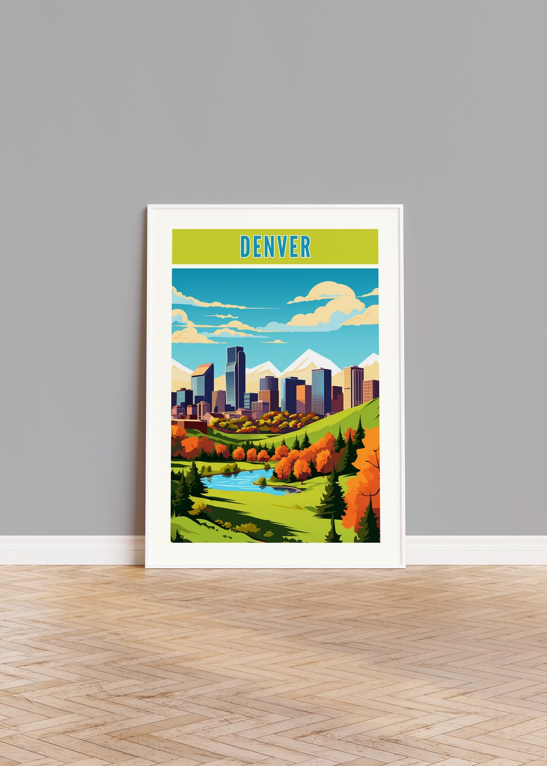 Denver Travel Poster, Denver Print, Denver Wall Art, Denver Artwork ...
