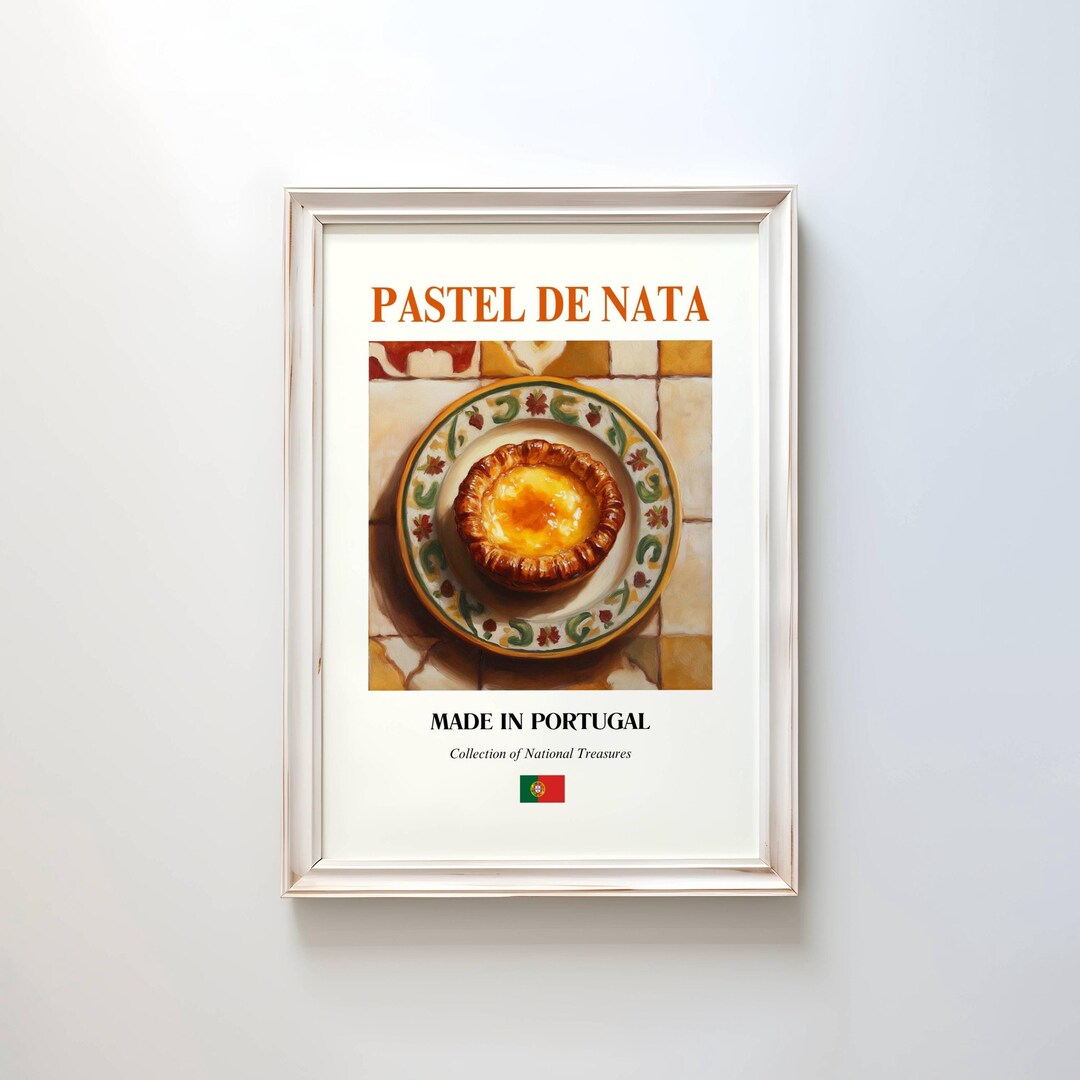 Pastel De Nata Poster, Traditional Portuguese Food Art, Kitchen & Café ...
