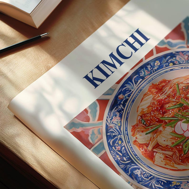 Kimchi Poster, Traditional Korean Food Wall Art, Kitchen & Café Decor ...