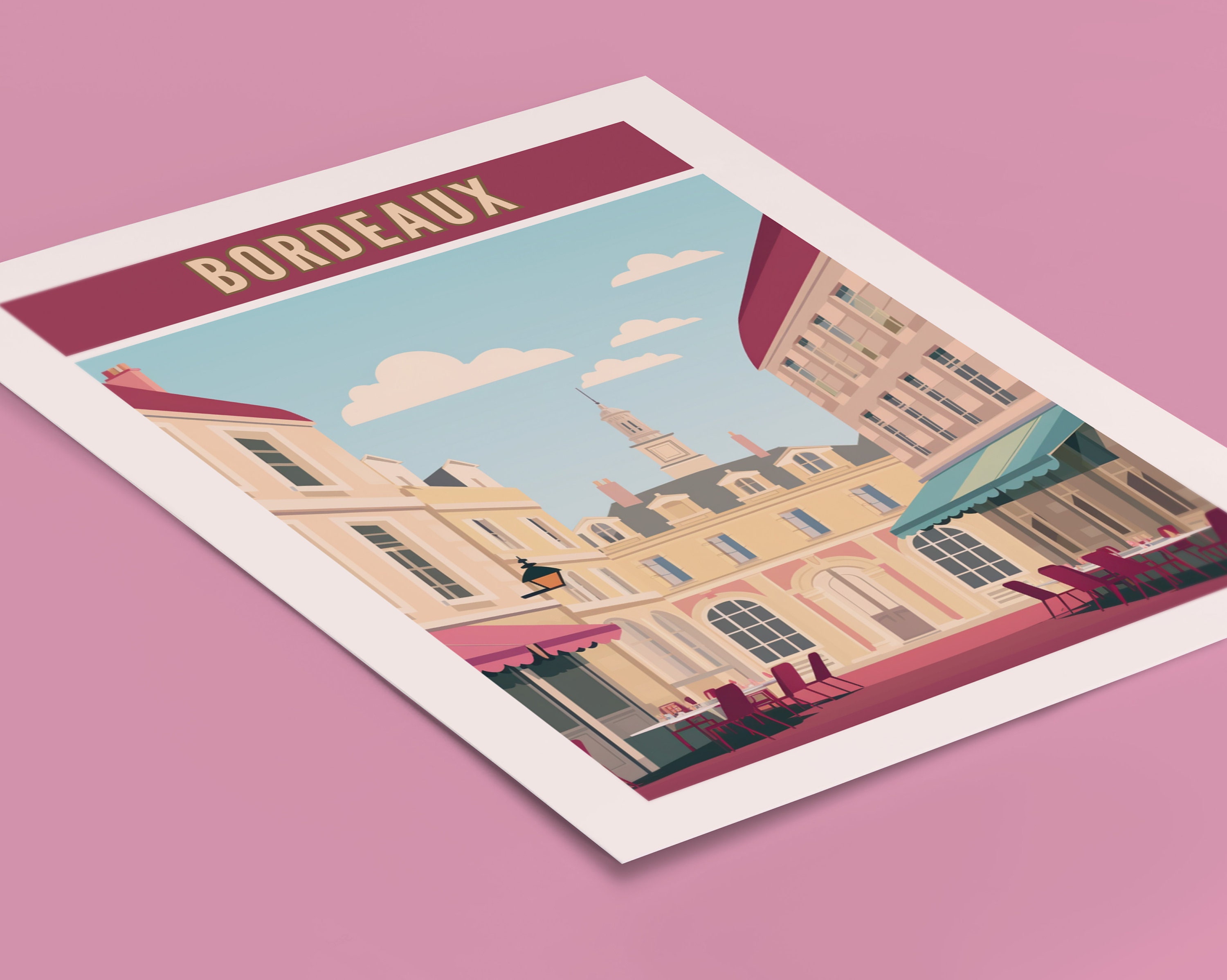 Bordeaux Travel Poster, Bordeaux Print, Bordeaux Wall Art, Bordeaux ...