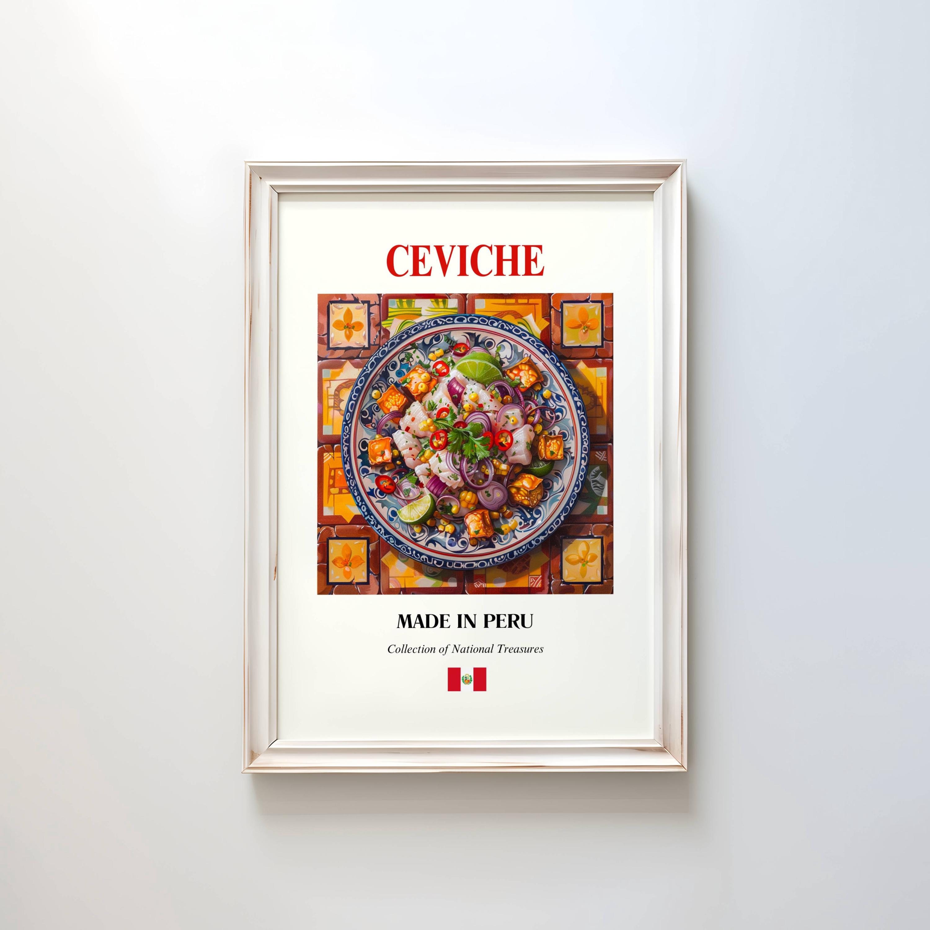 Ceviche Poster, Traditional Peruvian Food Wall Art, Kitchen & Café ...