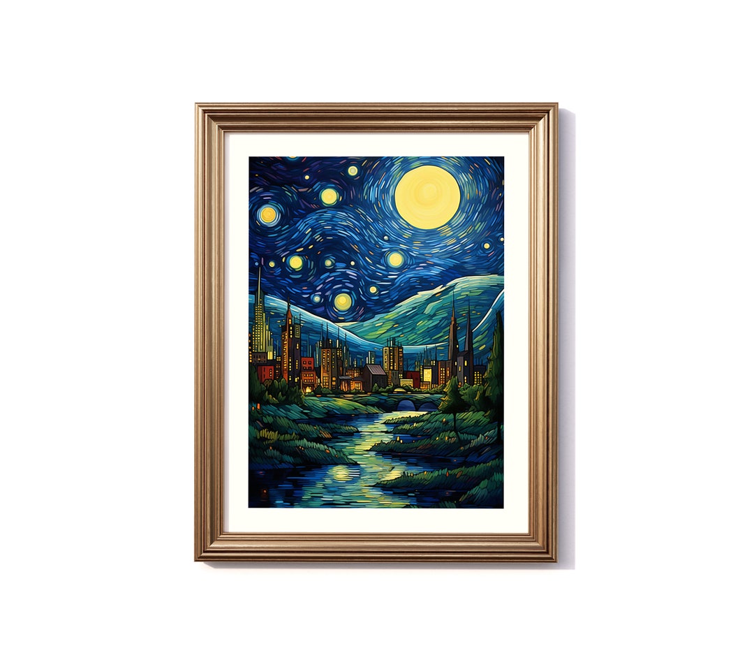 Indiana Van Gogh-inspired Digital Painting, Indiana Travel Print ...