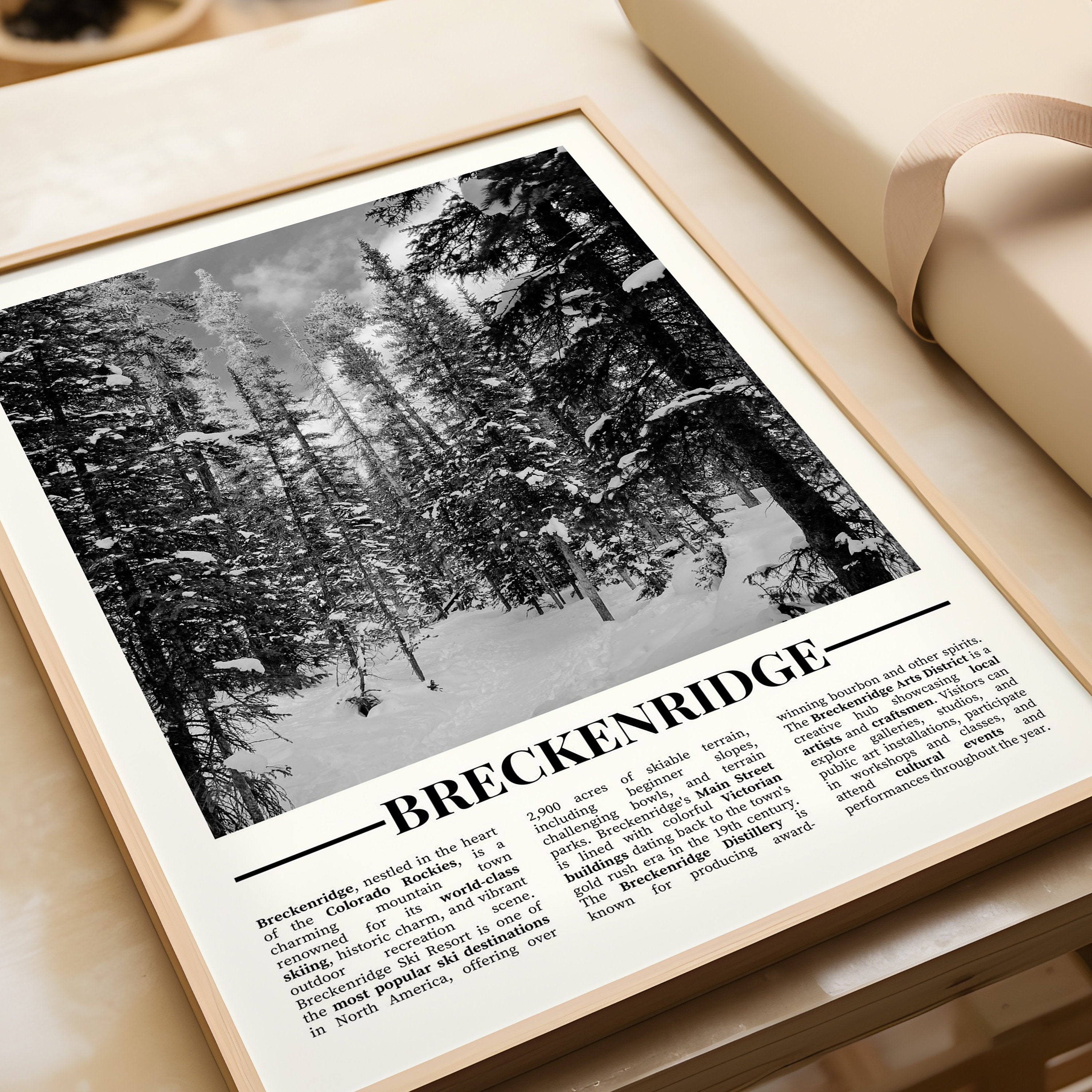 Breckenridge Black and White Poster, Breckenridge Print, Breckenridge ...