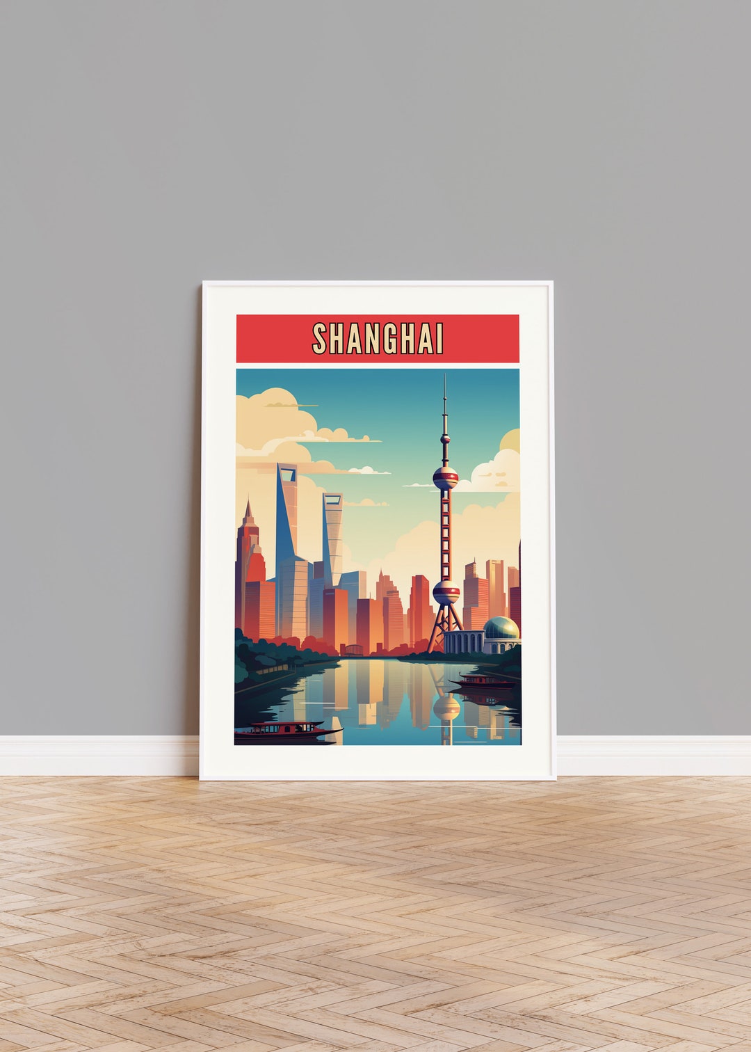 Shanghai Travel Poster, Shanghai Print, Shanghai Wall Art, Shanghai ...