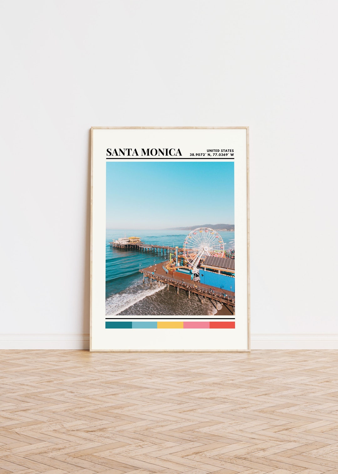 Santa Monica Poster, Santa Monica Print, Santa Monica Art, Santa Monica ...
