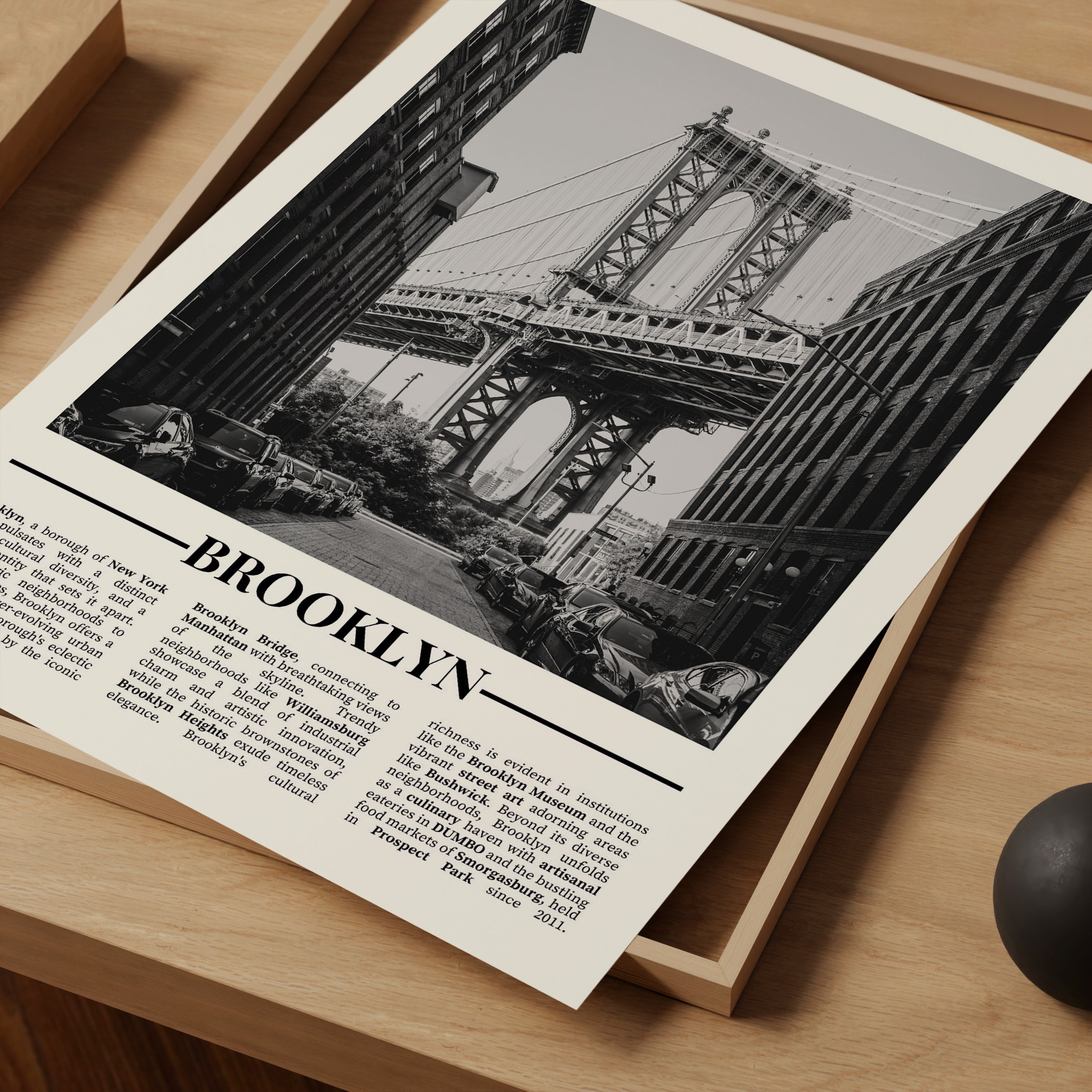 Brooklyn Black and White Poster, Brooklyn Print, Brooklyn Wall Art ...