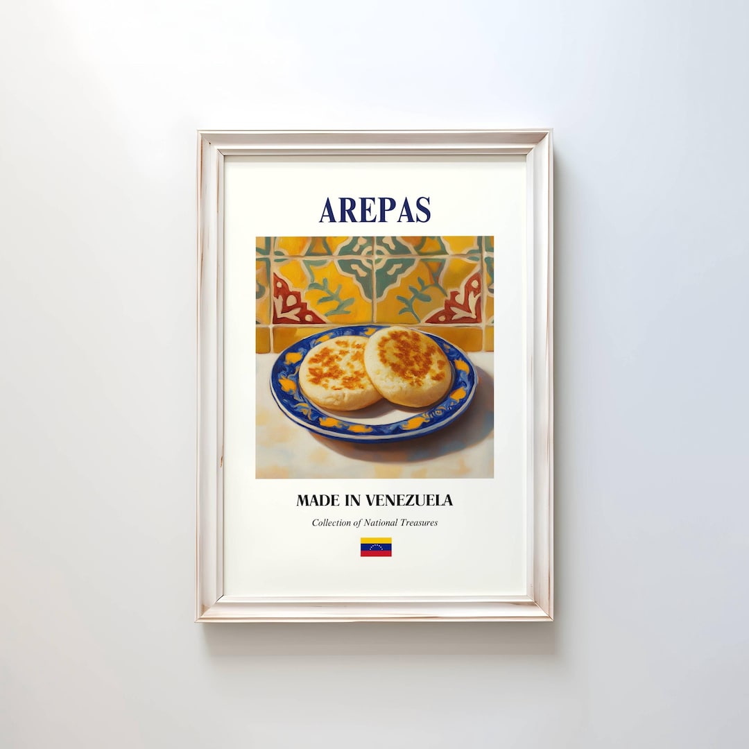 Arepas Poster, Traditional Venezuelan Food Wall Art, Kitchen & Café ...