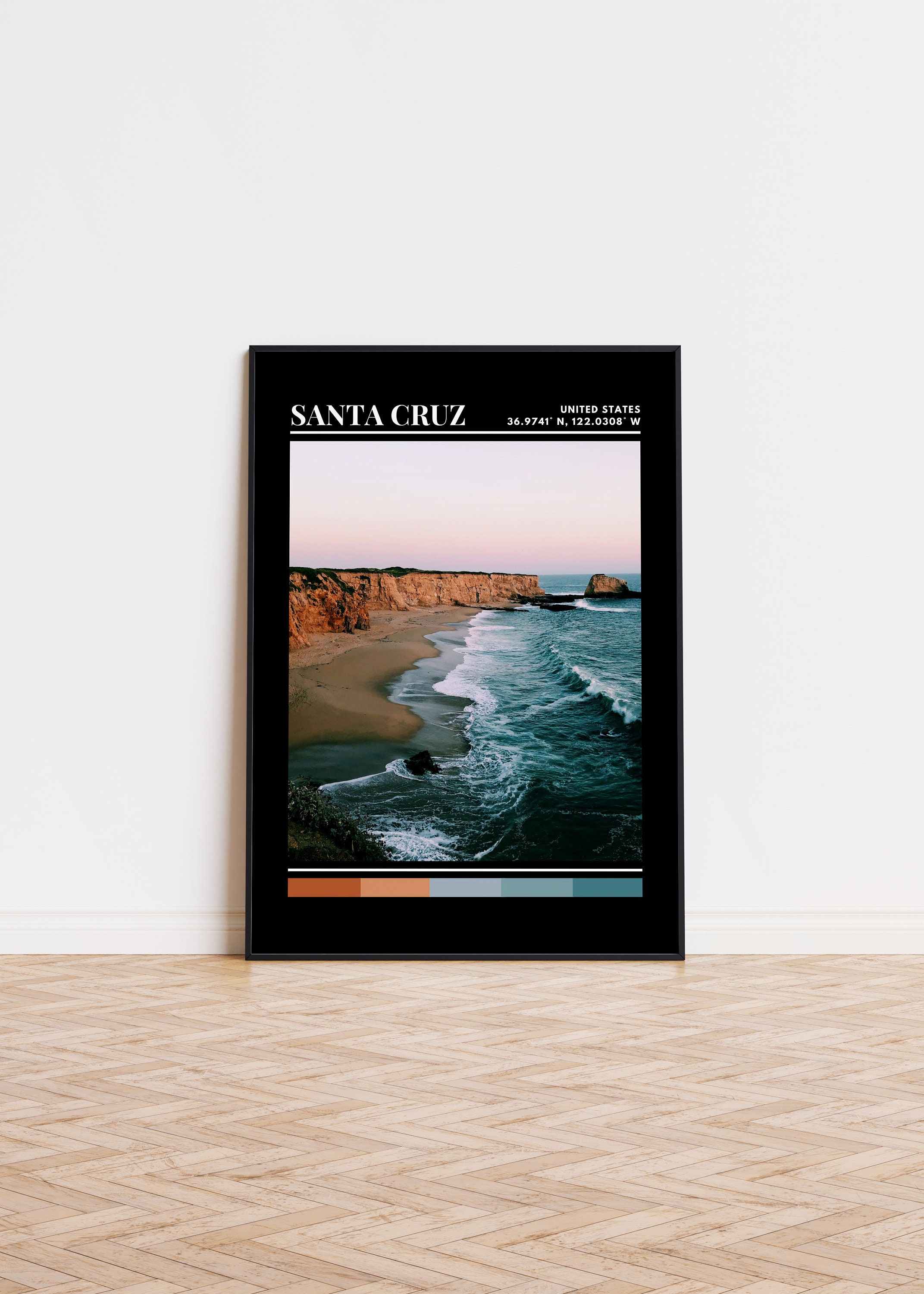 Santa Cruz Poster, Santa Cruz Print, Santa Cruz Art, Santa Cruz Travel ...