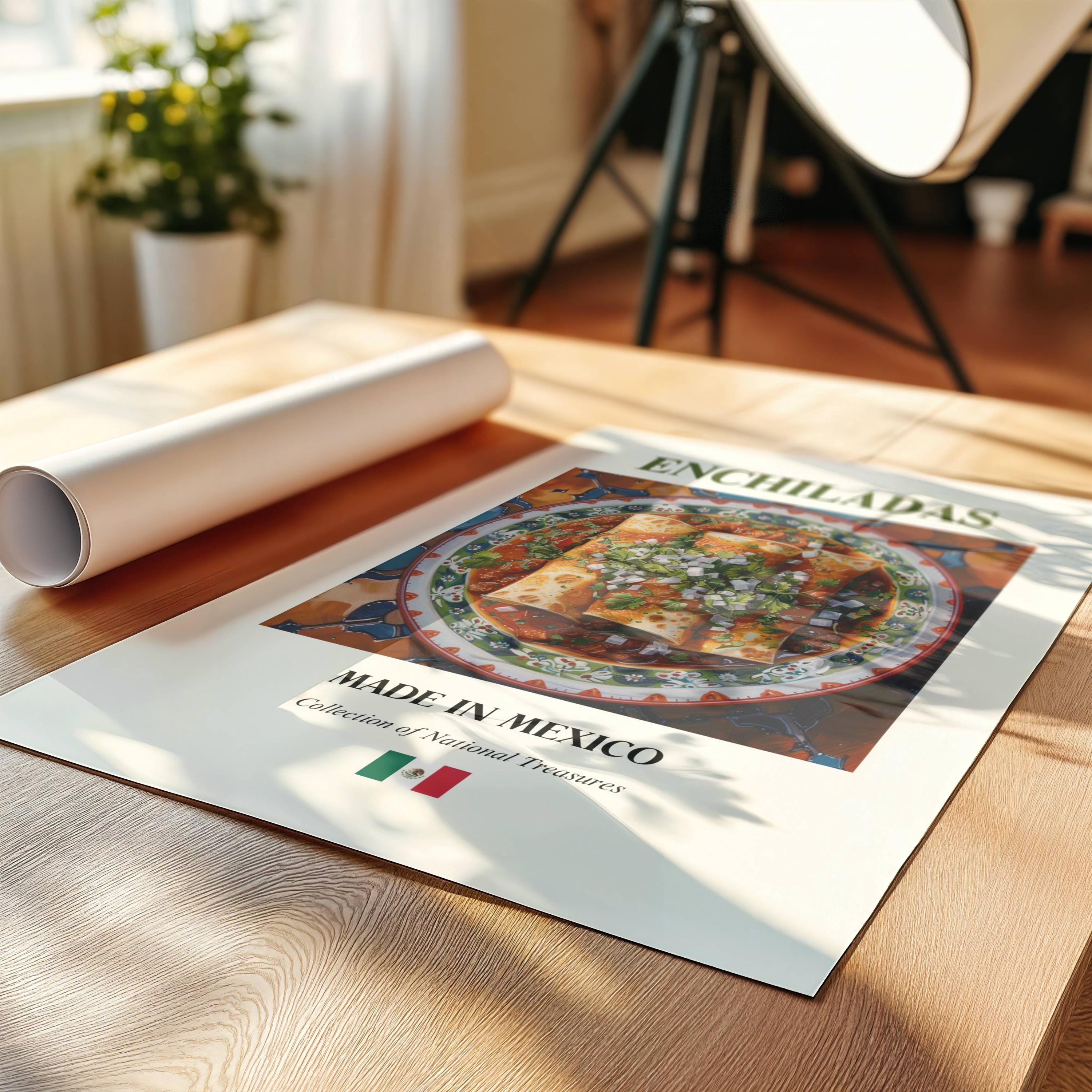 Enchiladas Poster, Traditional Mexican Food Wall Art, Kitchen & Café ...