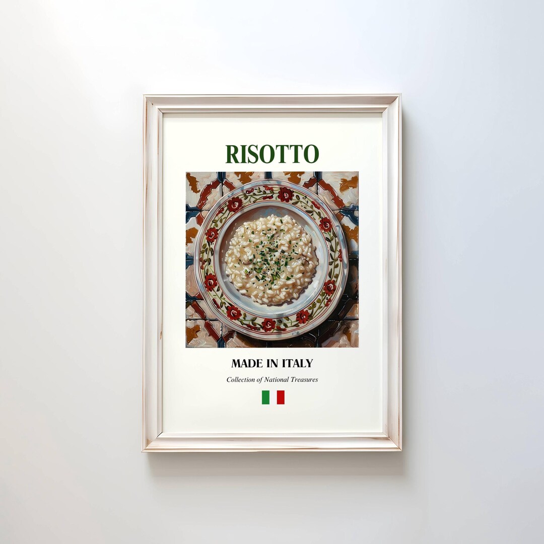 Risotto Poster, Traditional Italian Food Wall Art, Kitchen & Café Decor, Perfect Gift for ...