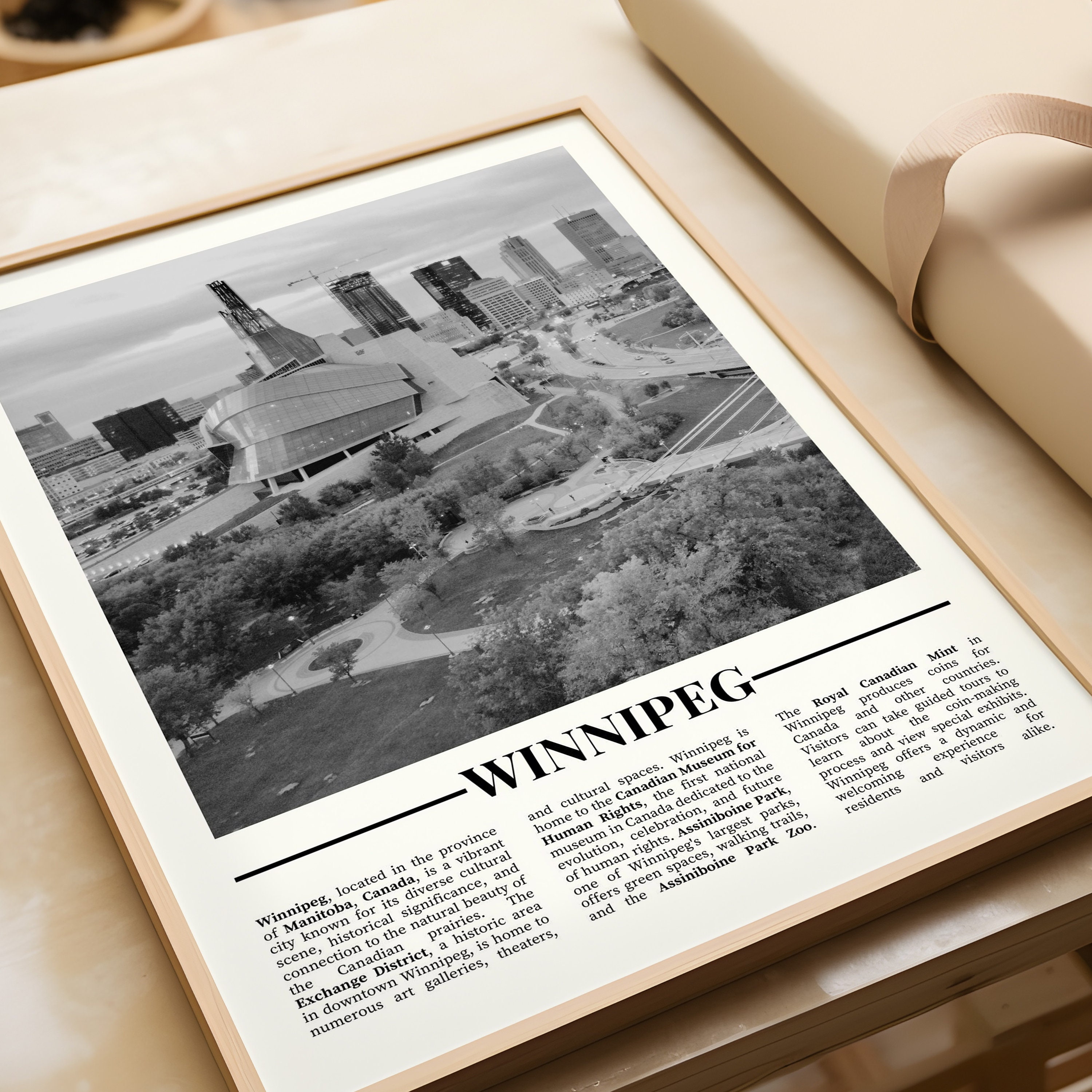 Winnipeg Black and White Poster, Winnipeg Print, Winnipeg Wall Art ...