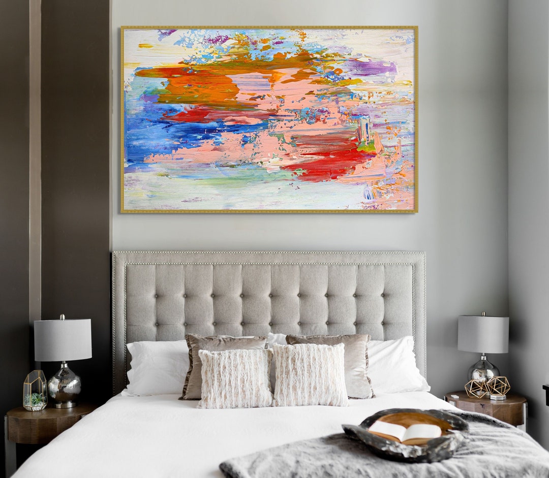 Colorful Textured Abstract Painting, Canvas Painting, Eye-catching Wall ...
