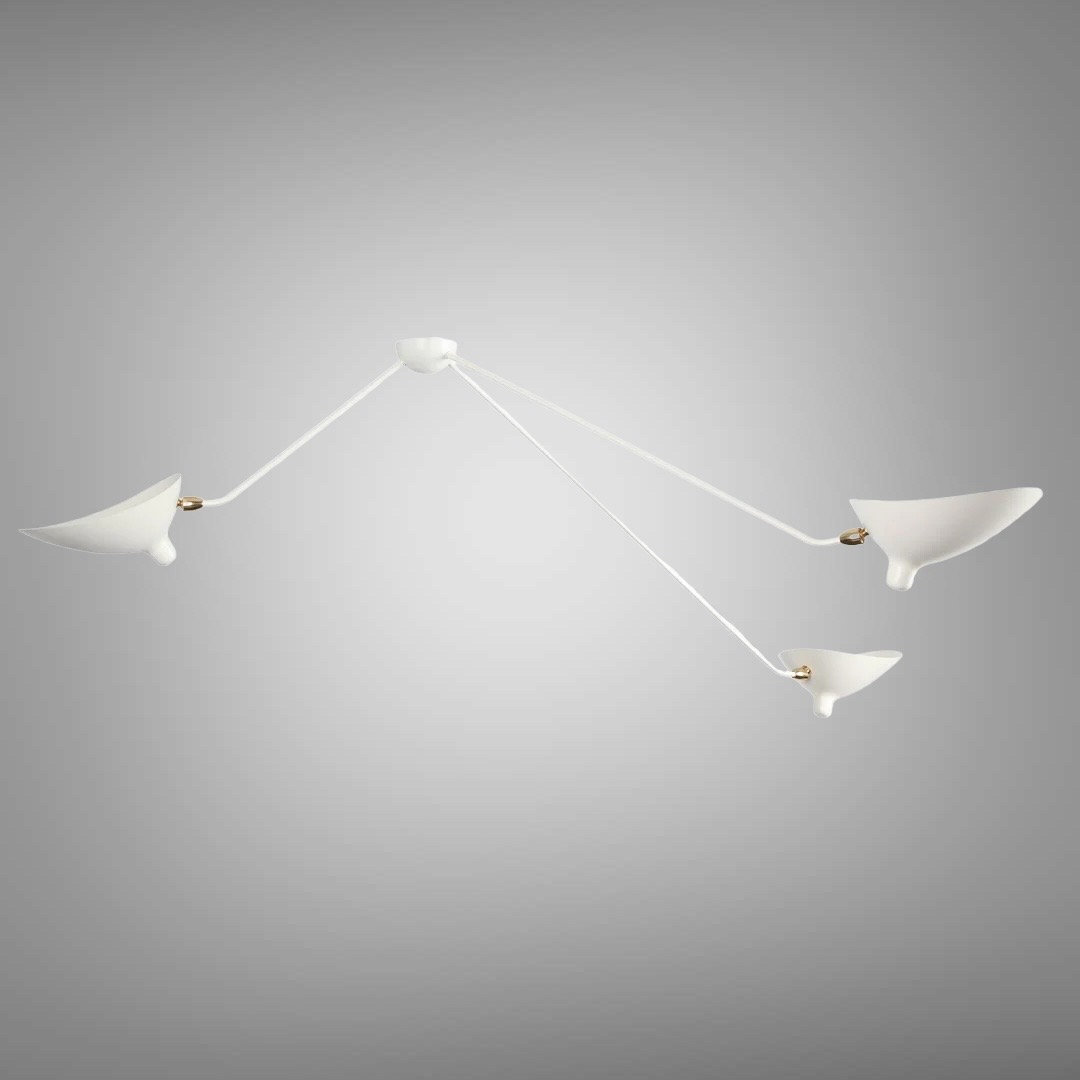 1950's Mid Century 3 Arm Spider Style Sputnik Italian Ceiling Flush ...