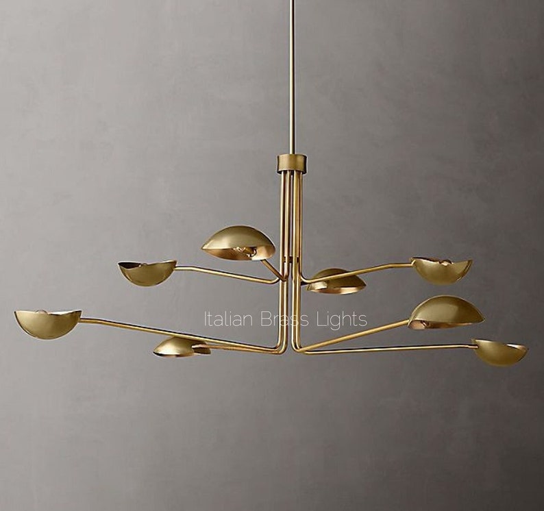 1950's Mid Century Brass Black Sputnik Italian Ceiling Handmade Vintage ...
