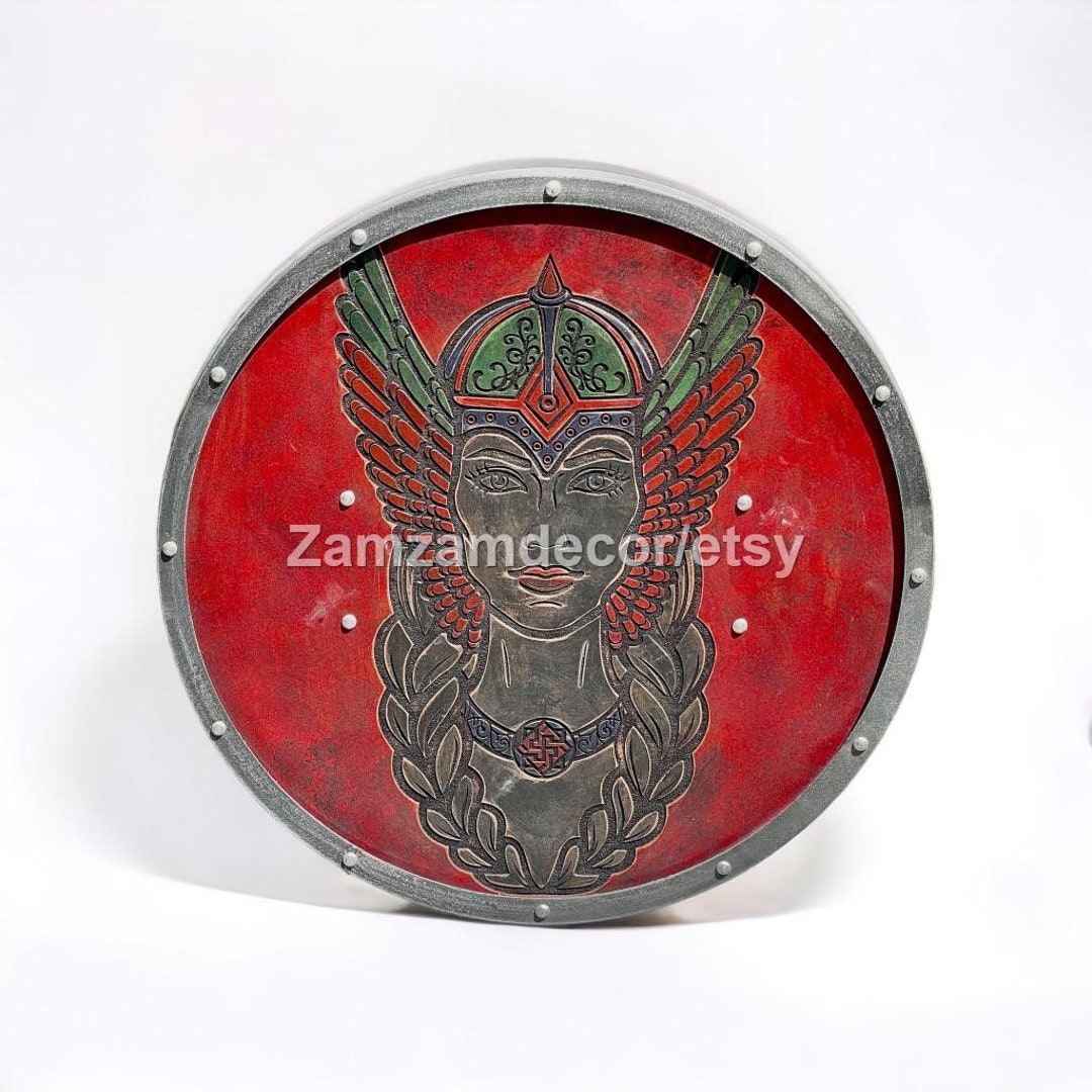 Viking Shield Carved Freya Queen Viking Shield Medieval - Etsy