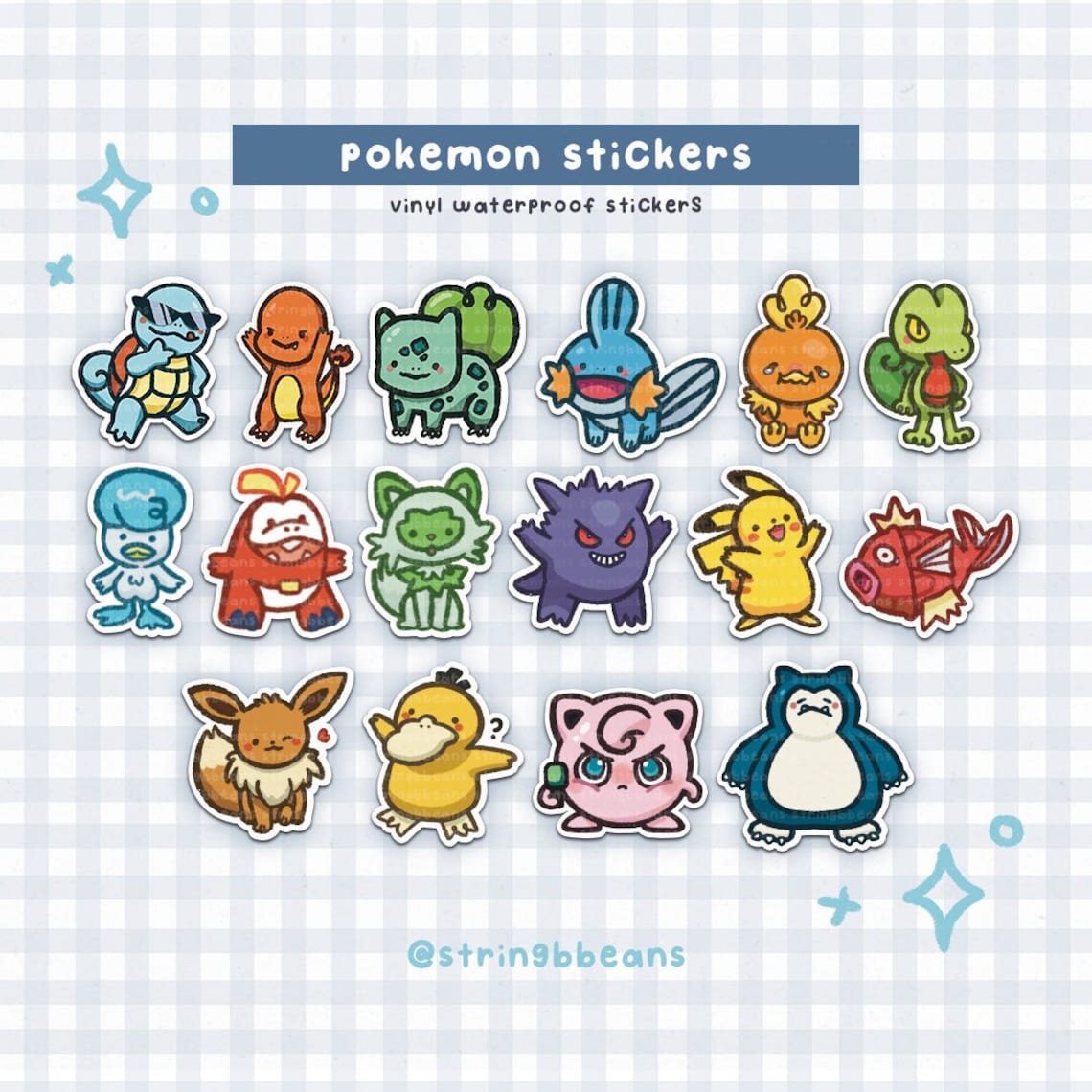 Waterproof Pokemon Fuecoco Sprigatito Quaxly Pikachu Eevee - Etsy