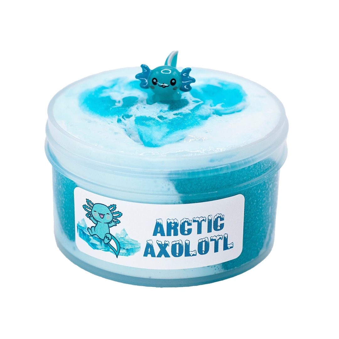 Axolotl Themed Slime, Icee and Butter Slime, Axolotl Charm, Blue ...