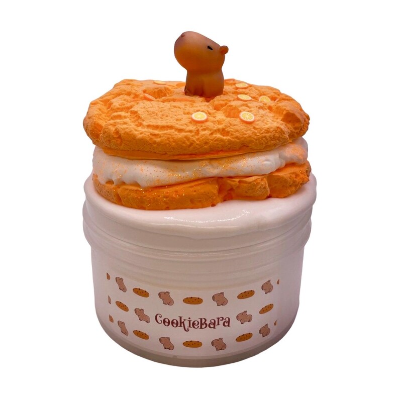 Cookiebara Slime, DIY Clay Cookie, Capybara Charm, Orange Citrus ...