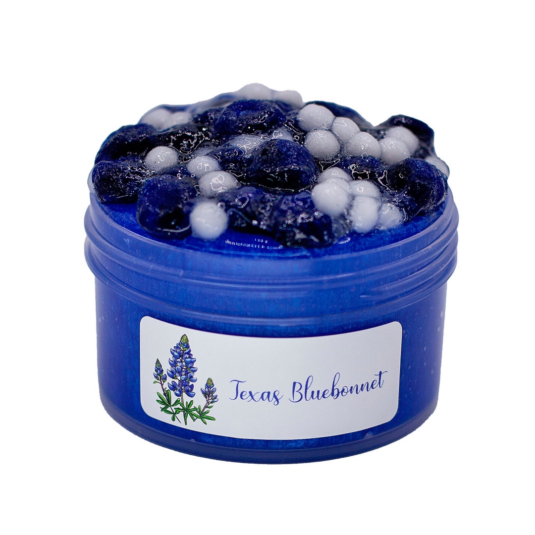 Texas Bluebonnet Slime, Bluebonnet Themed Slime, Coated Clear Blue ...