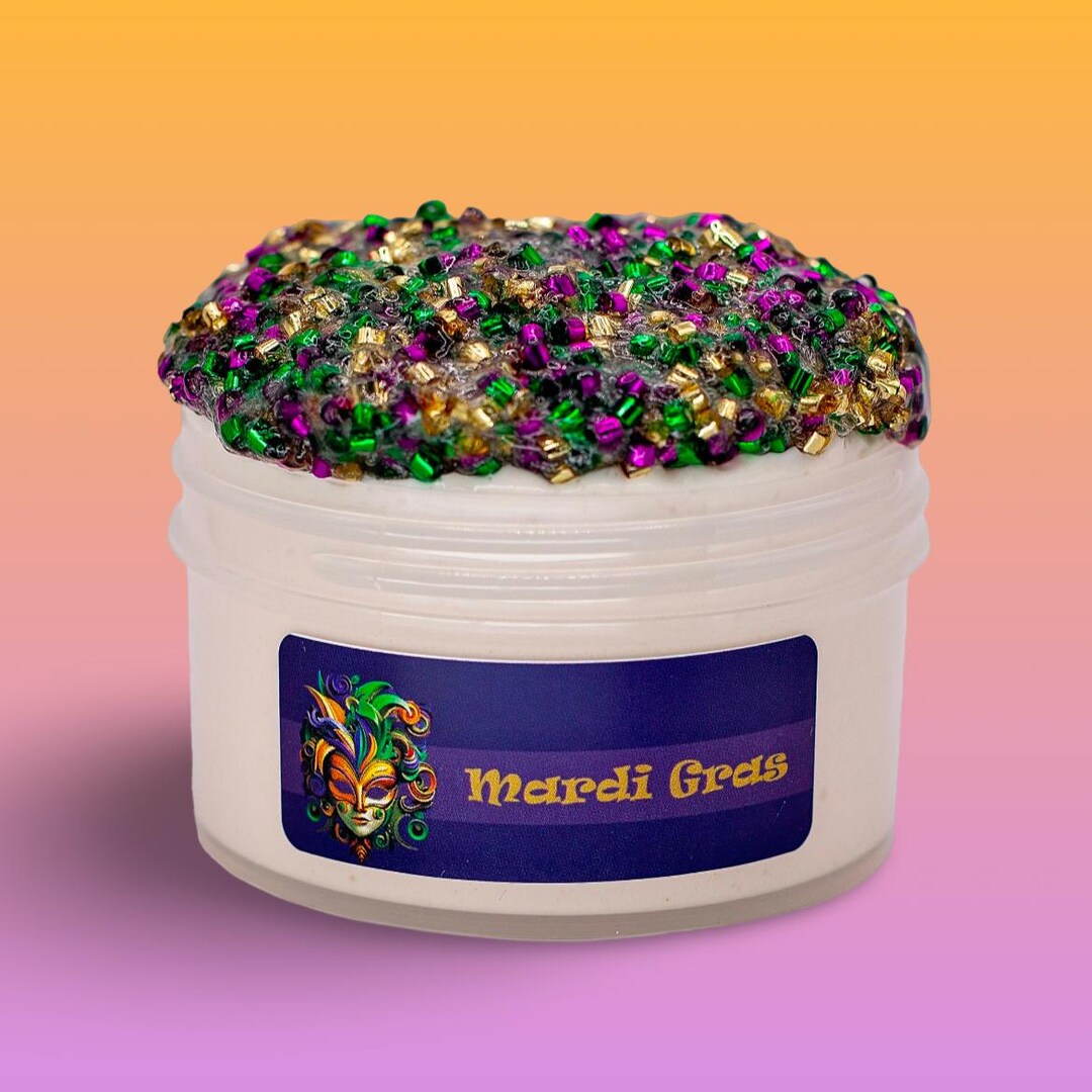 Mardi Gras Butter Slime With Gold Micro Floam and Bingsu Topper ...