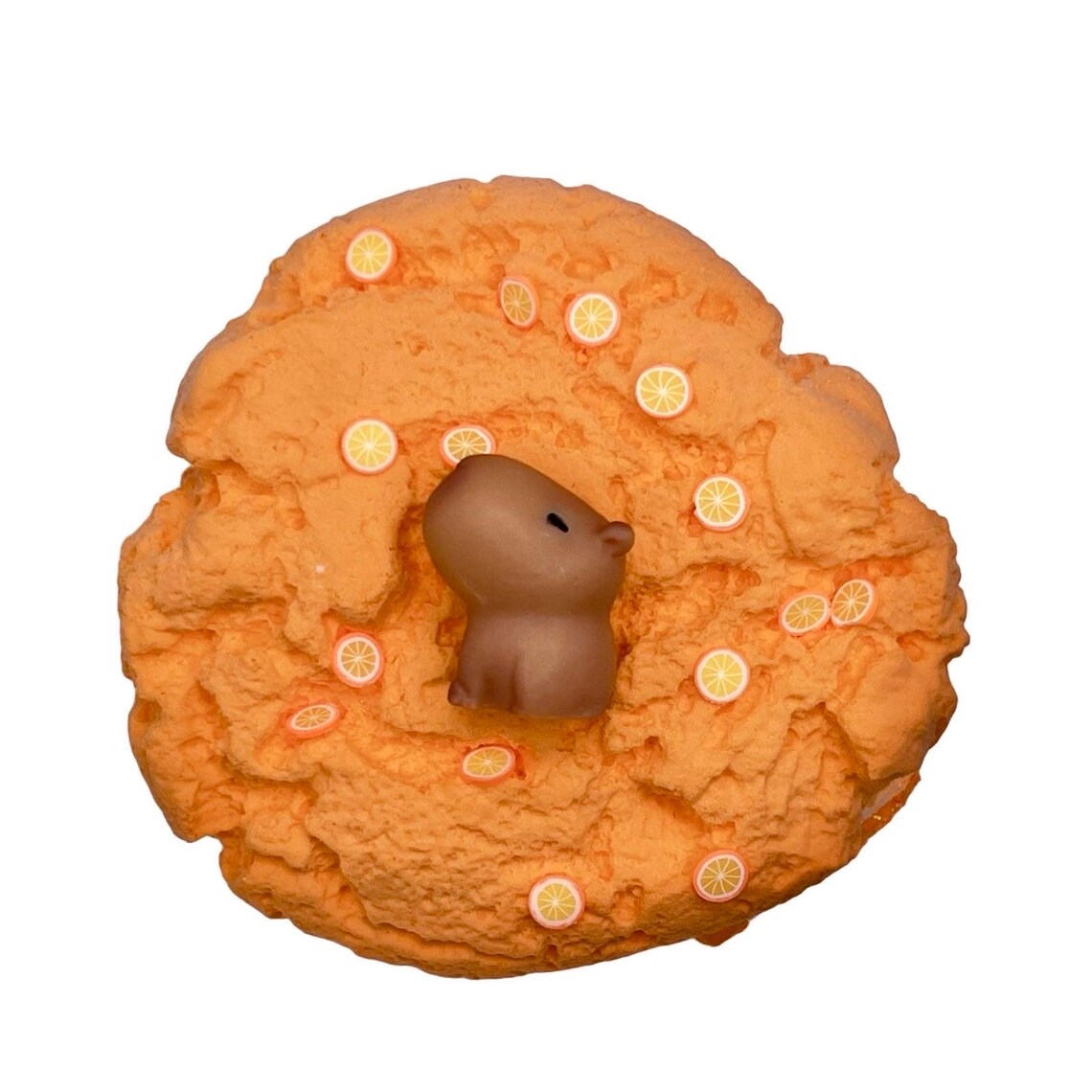Cookiebara Slime, DIY Clay Cookie, Capybara Charm, Orange Citrus ...