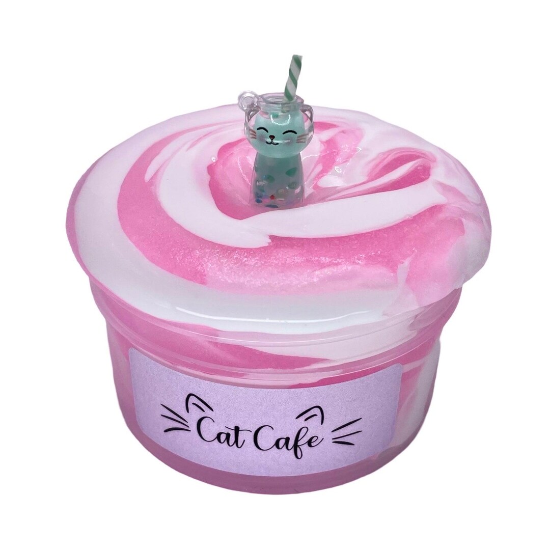 Cat Cafe Slime, Cat Themed Slime, Coated Jelly Slime, Thick and Glossy ...
